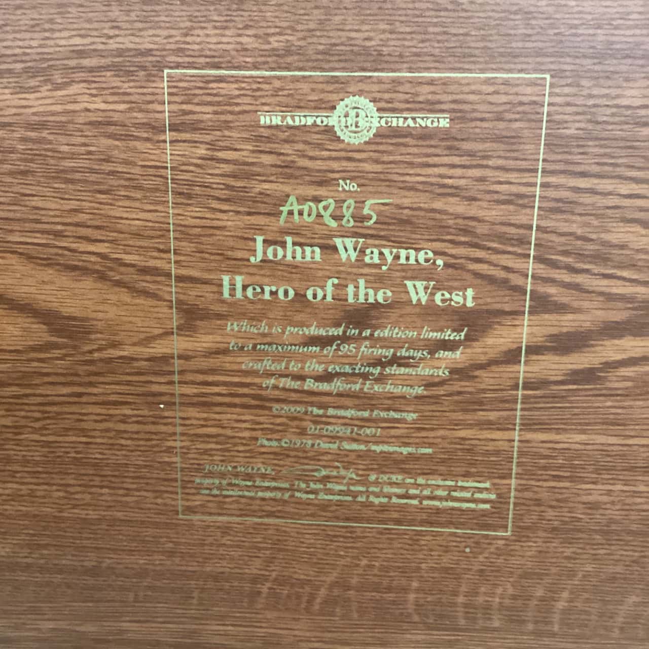 John Wayne, Hero of the West, The Bradford Exchange(s)