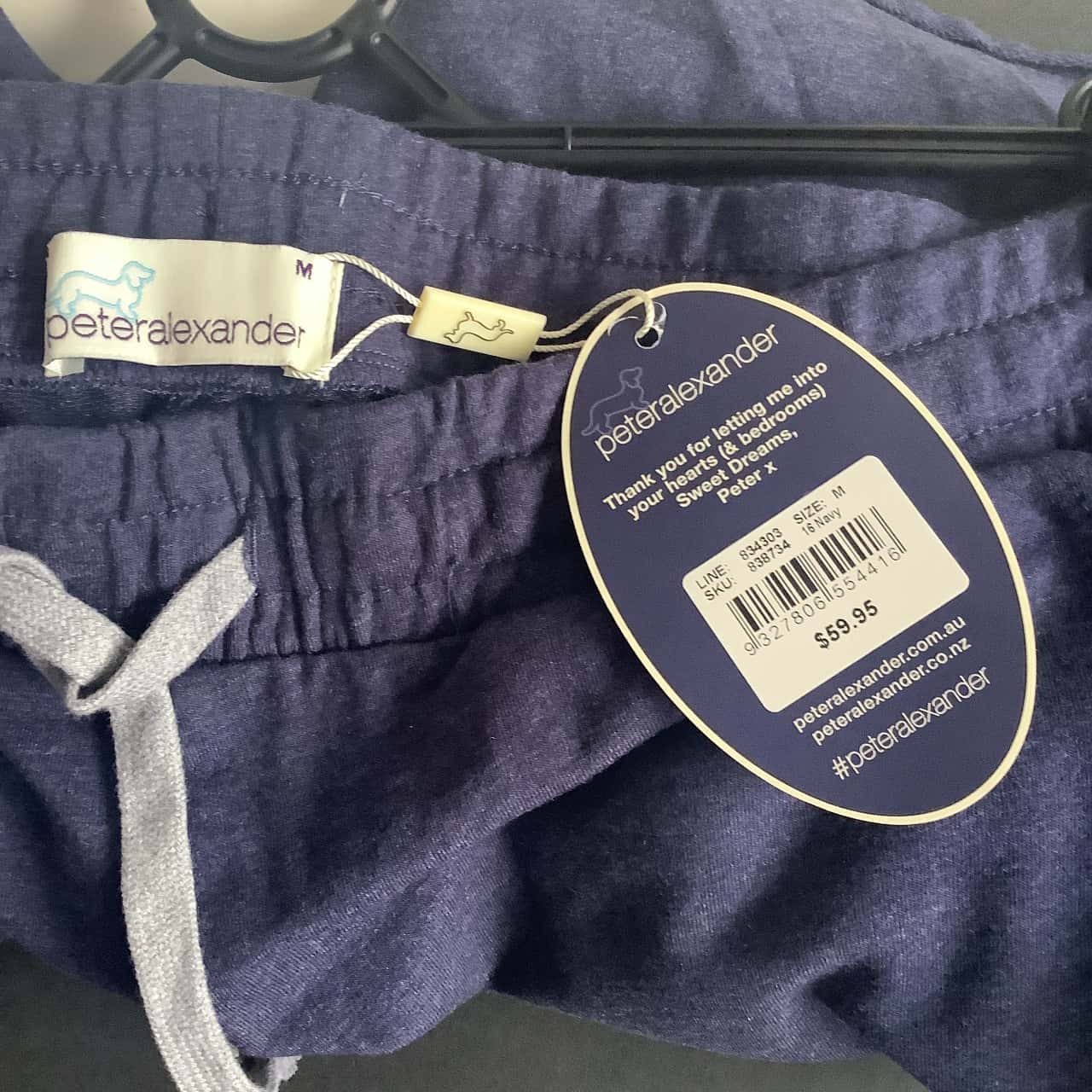 BNWT Peter Alexander Men's Size M Sweat Pant Shorts Navy Blue (s)