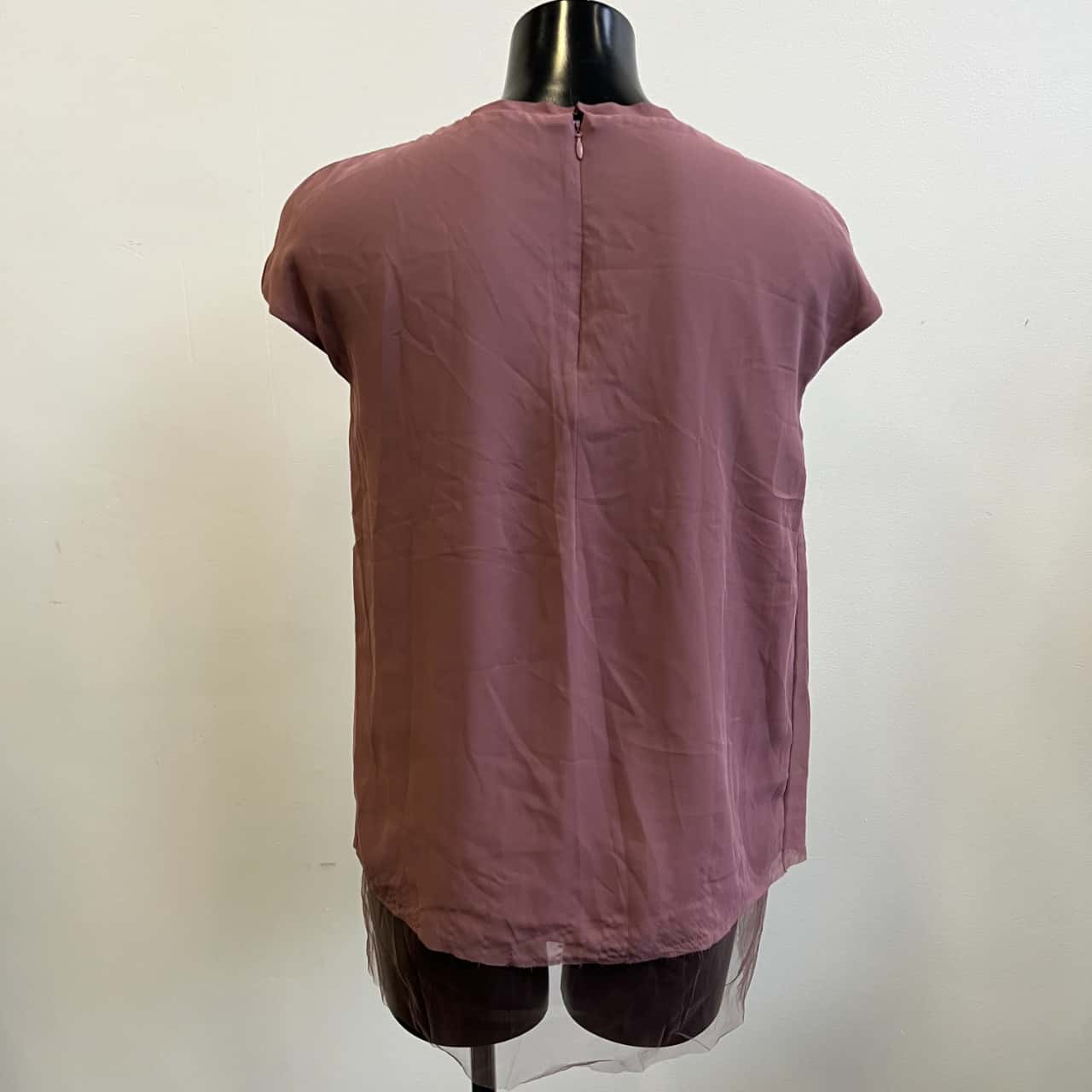 COS Womens Size 8 Short Sleeve Layered Top Dusty Pink