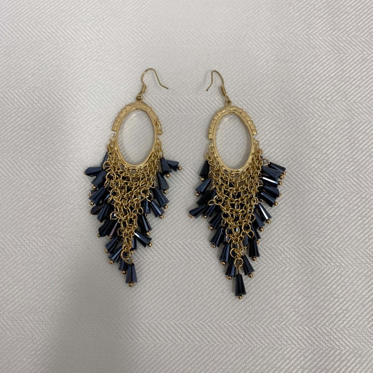 Vintage Style Women's Earrings Navy Blue