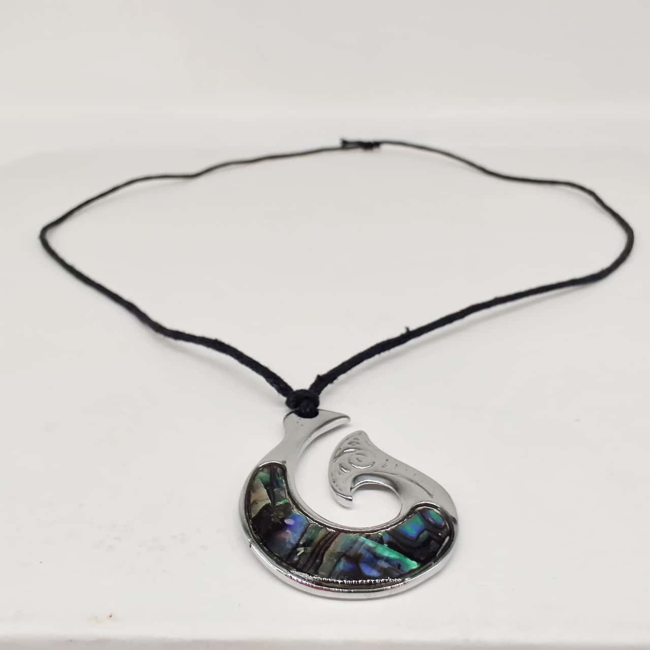 New Zealand "Hook" On Cord With Paua Shell Inlay & Matchstick Paua ...