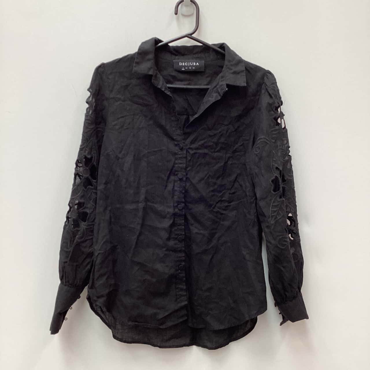 Decjuba Womens Shirt Size 8 Black (s)