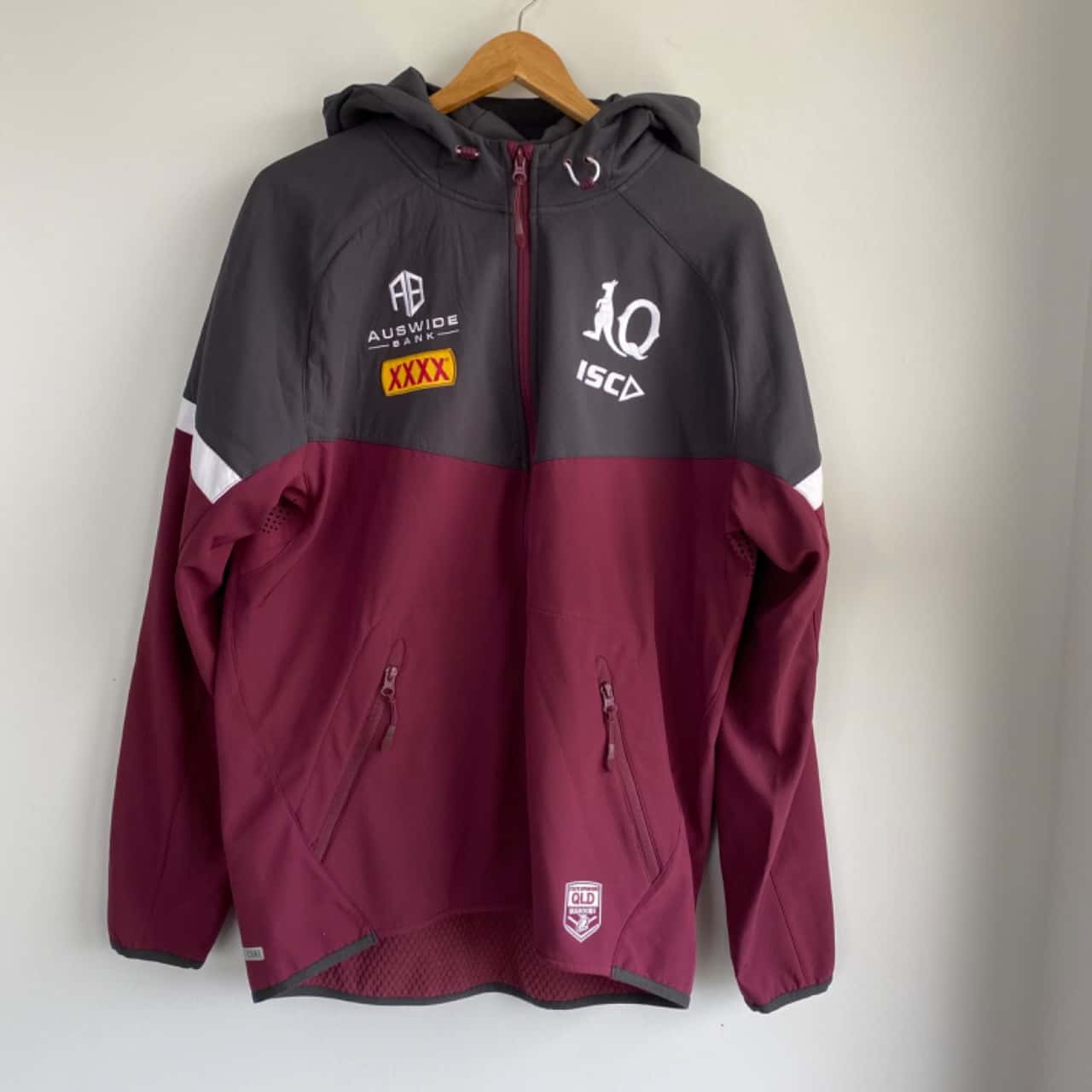 AUTHENTICS State of Origin QLD SOO 2020 Tech Pro Hoody Dark Scarlett ...