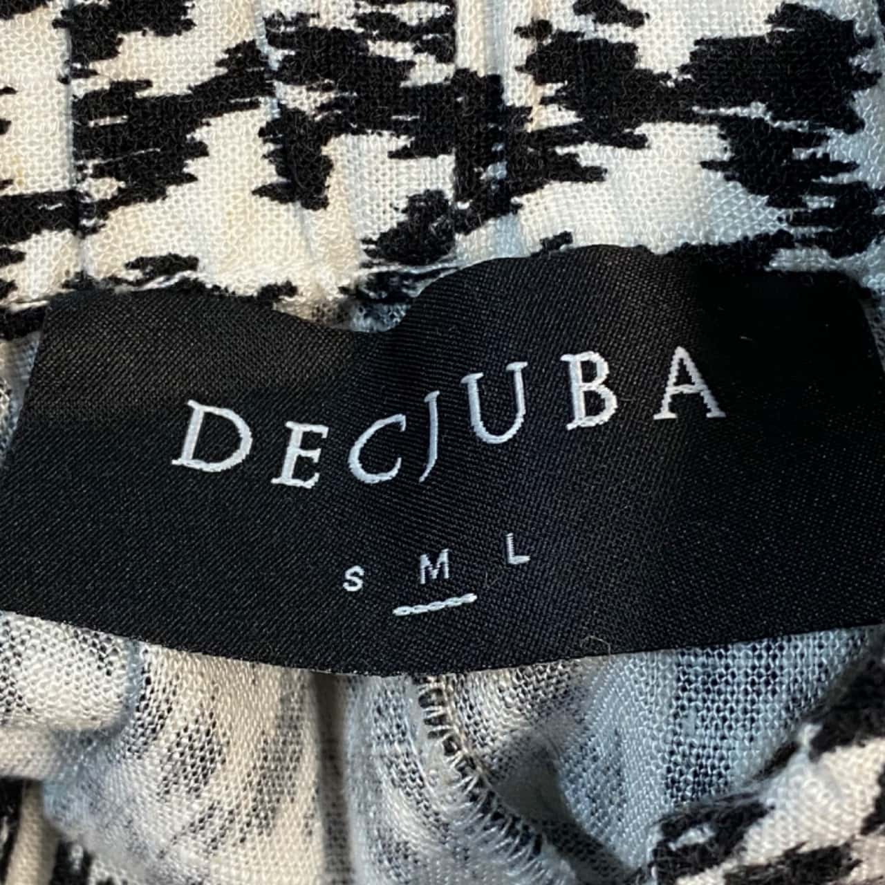 Decjuba Womens Size M Midi Black / White Linen Blend(s)