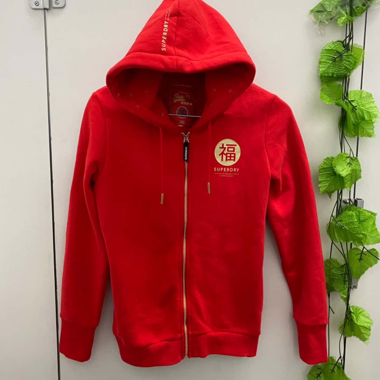 Womens SUPERDRY Red Zip Up Hooded Jacket(s)