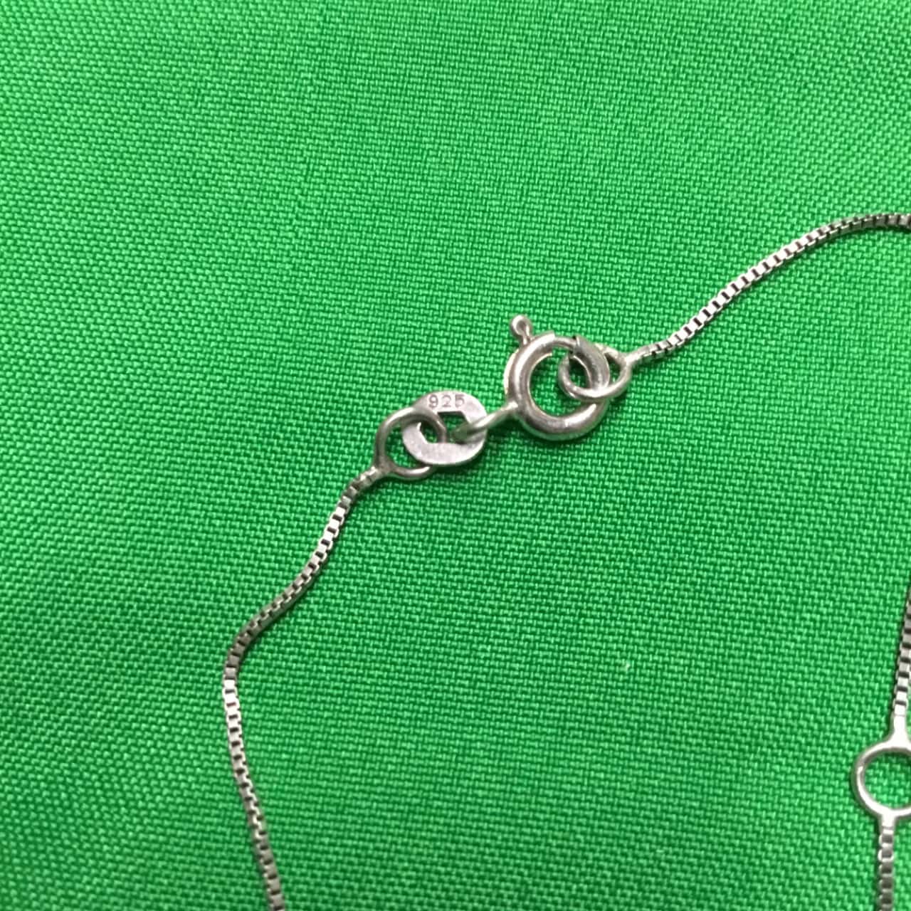 925 Silver 40cm Necklace With Diamanté Pendant(s)