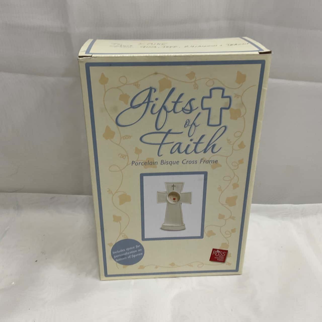Russ Make Someone Happy Gifts of Faith Porcelain Bisque Cross Frame 210x140