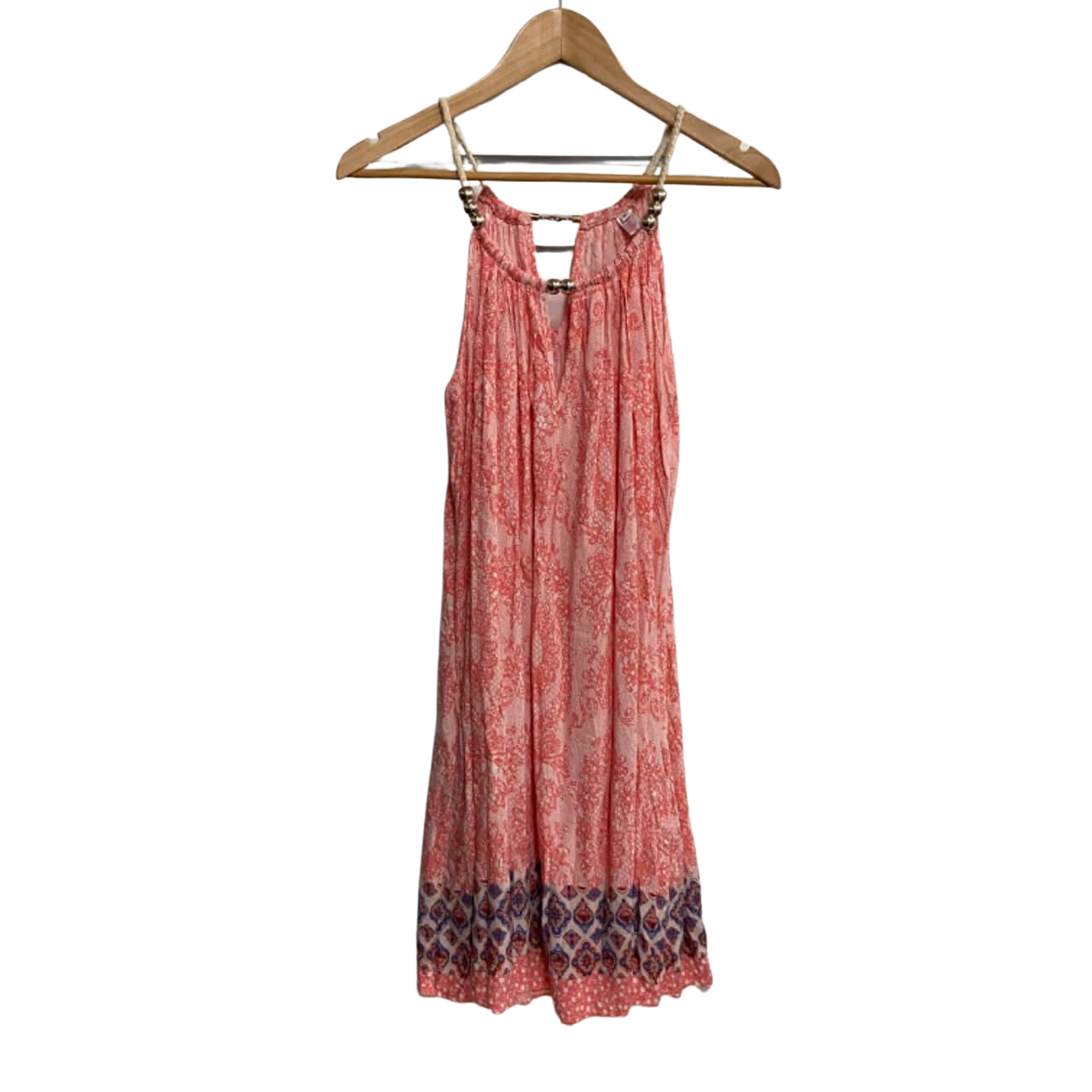 Boho Womens Size M Sleeveless Dress Pink White S