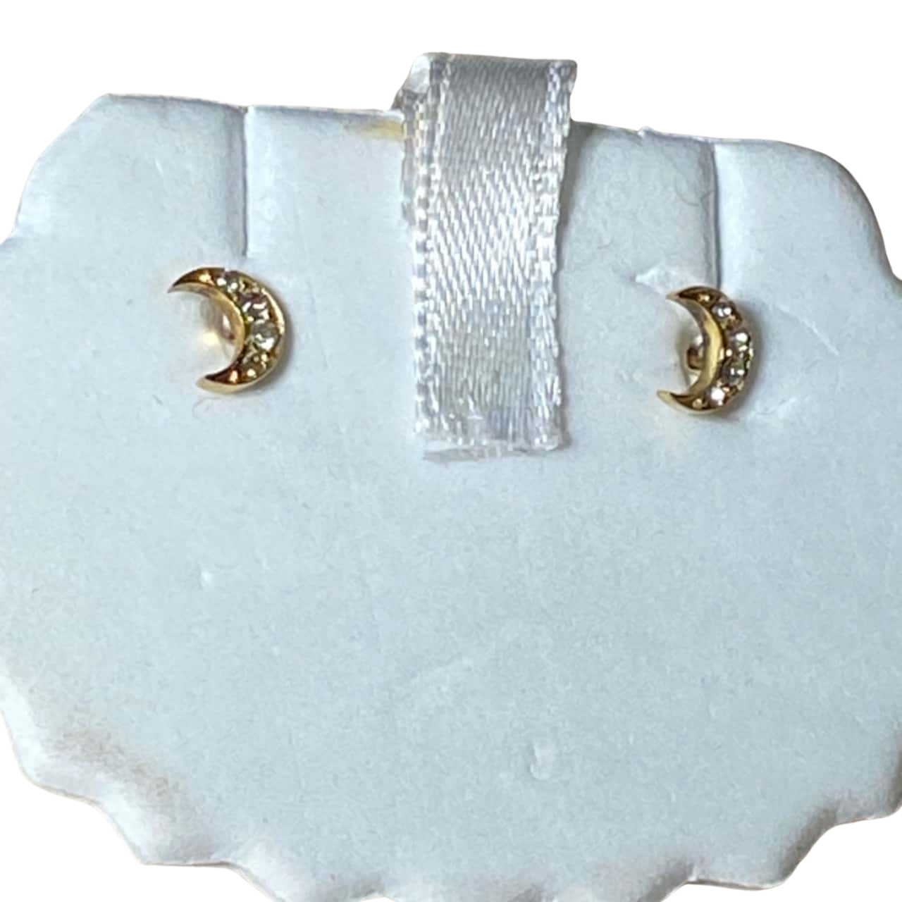 925 Gold Plated Half Moon Stud Earrings