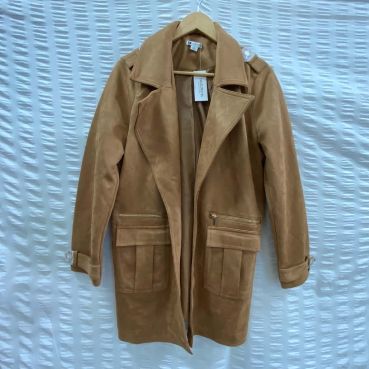 Rockmans Long Sleeve Suedette Coat BNWT RRP$129(s)