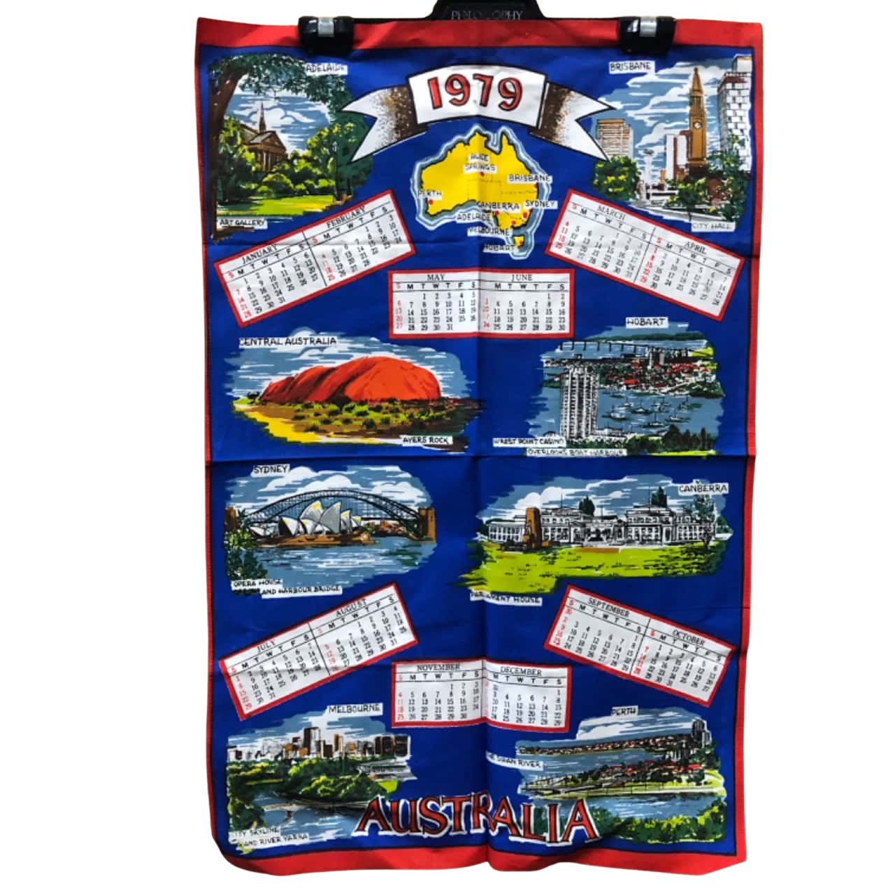 Australia states 1979 calendar tea Towel (s)