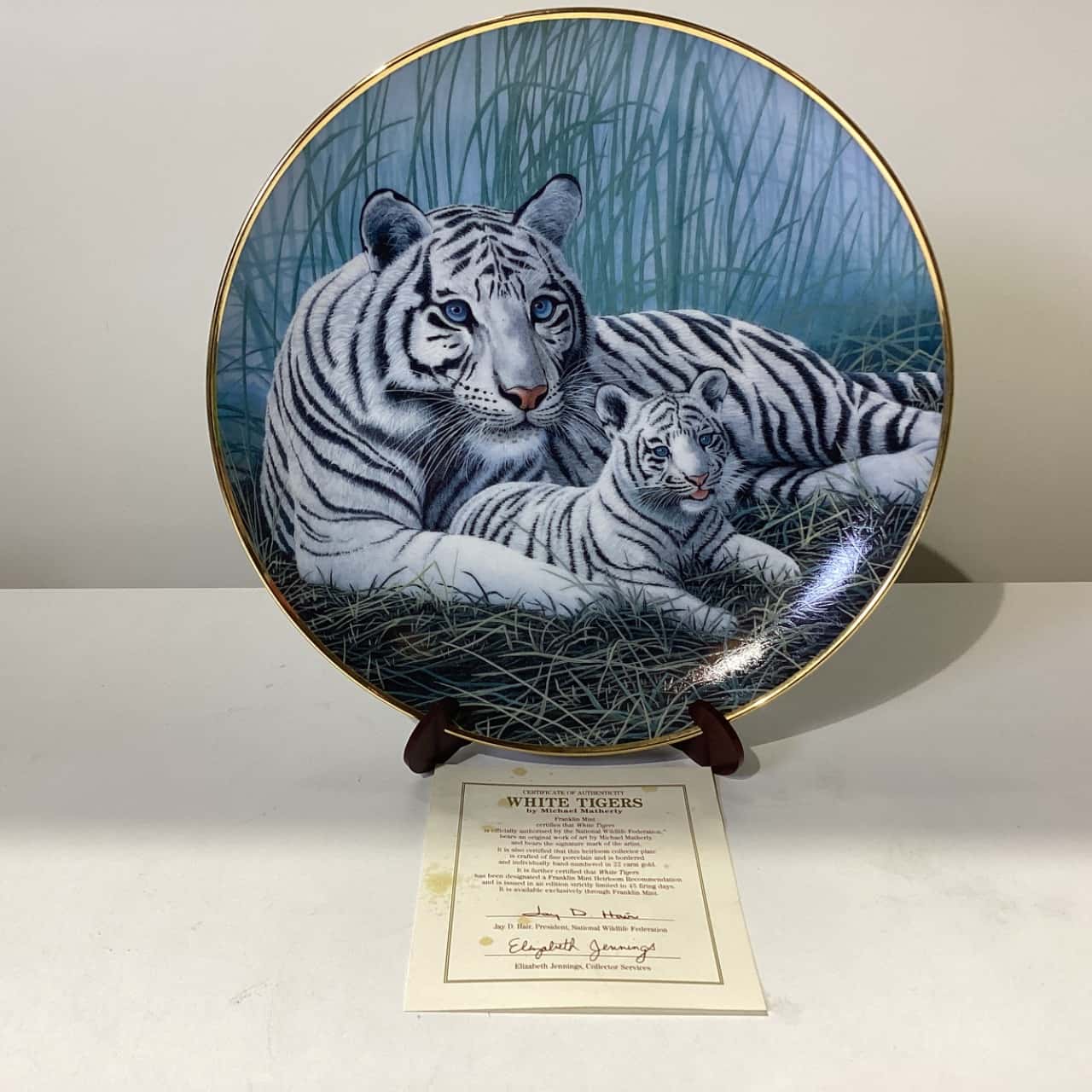 "White Tigers" Michael Matherly National Wildlife Franklin Mint ...