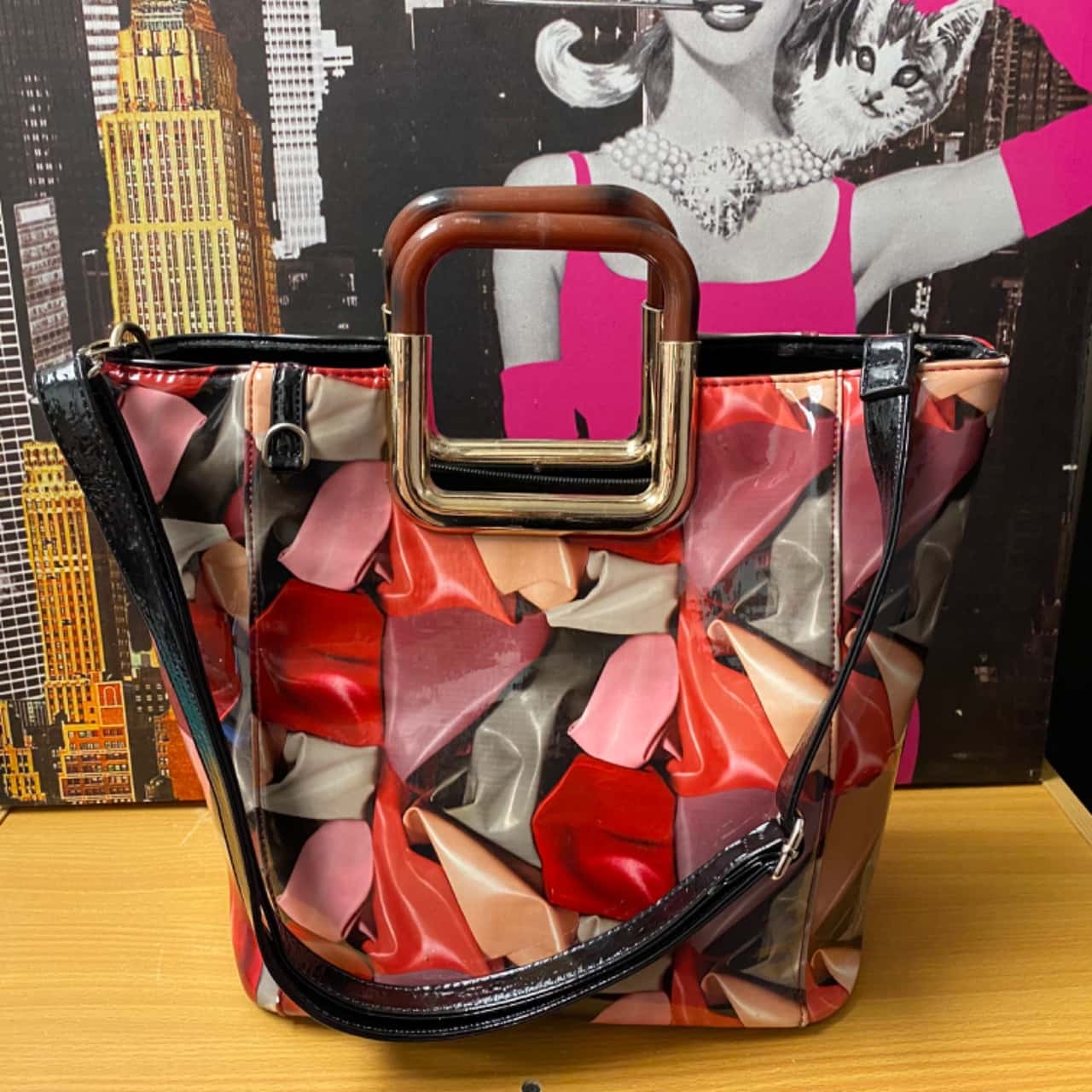 Handbag multi coloured pattern (s)