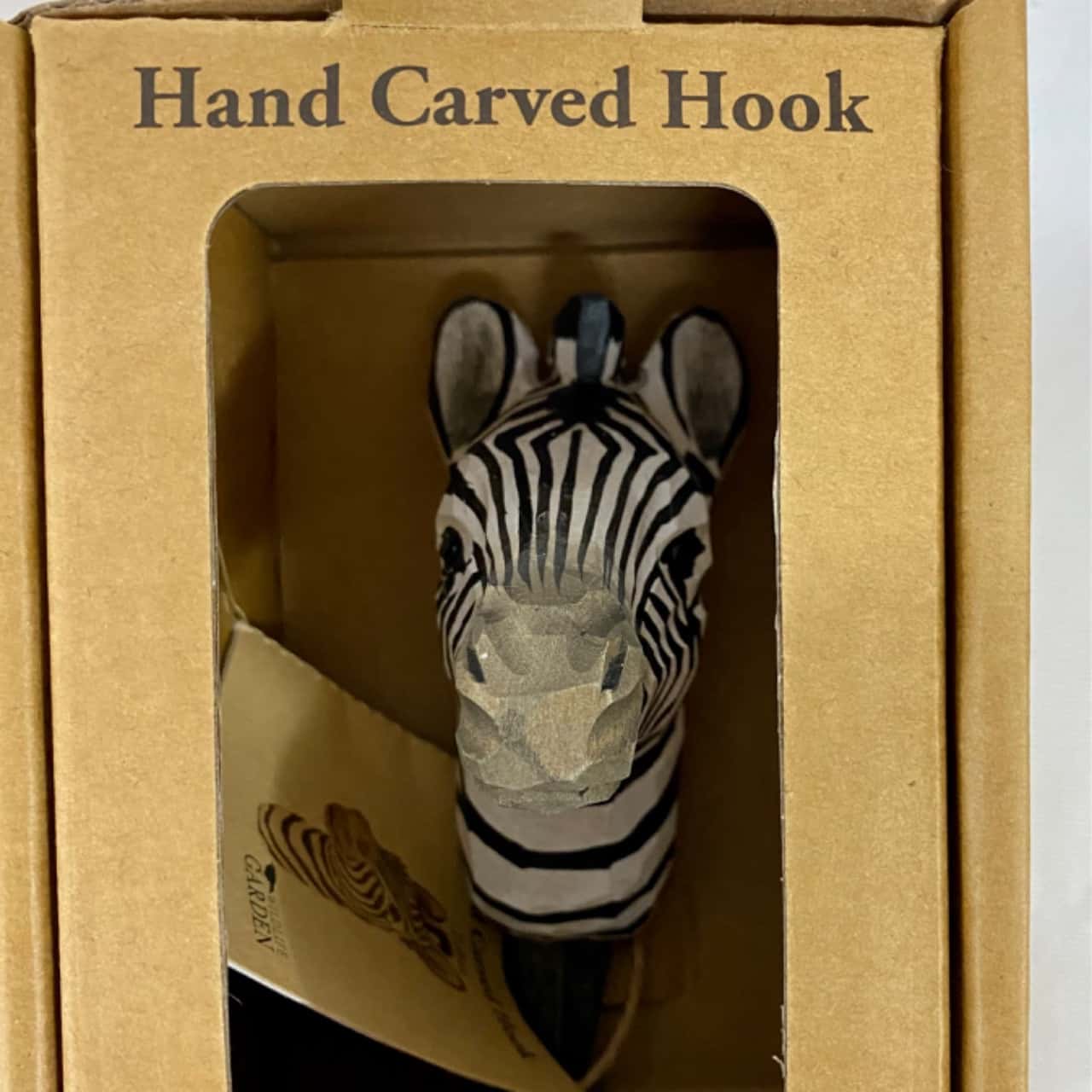 Wildlife Garden Hand-Carved Wood Hand Painted Zebra Hook (s)
