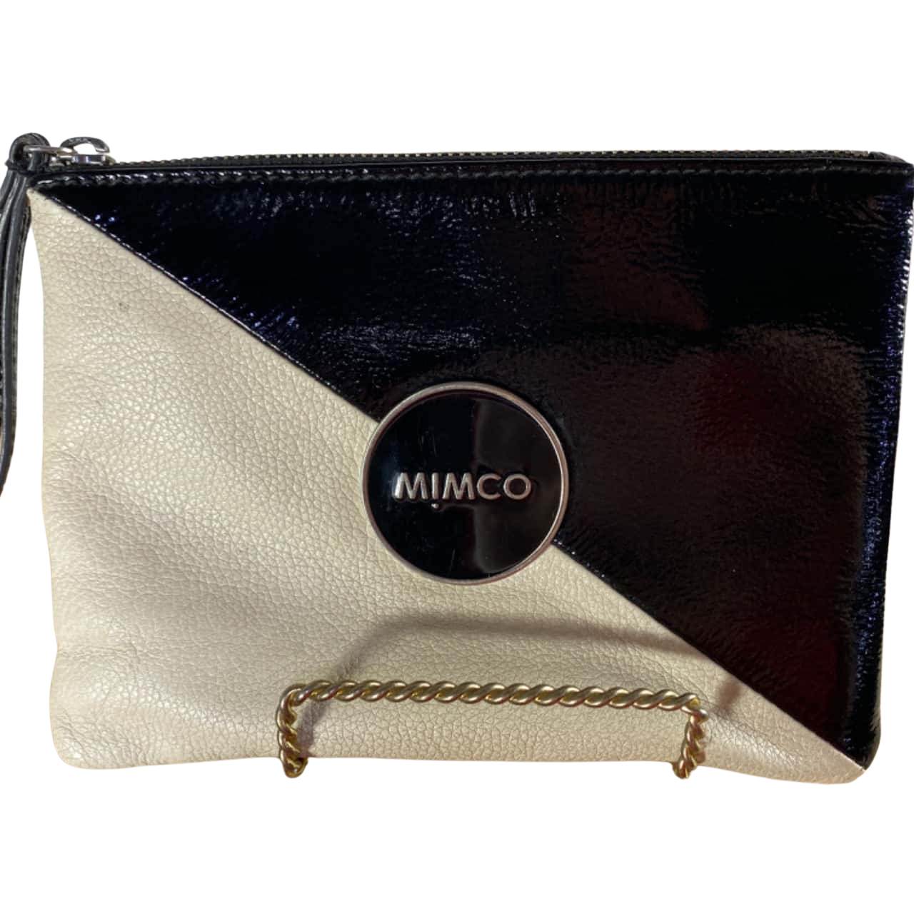Mimco Womens Leather Purse Black/Cream (s)