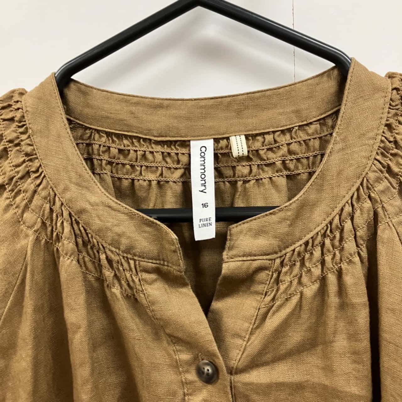 COMMONRY Linen Midi Dress, Mid Brown, Size 16(s)