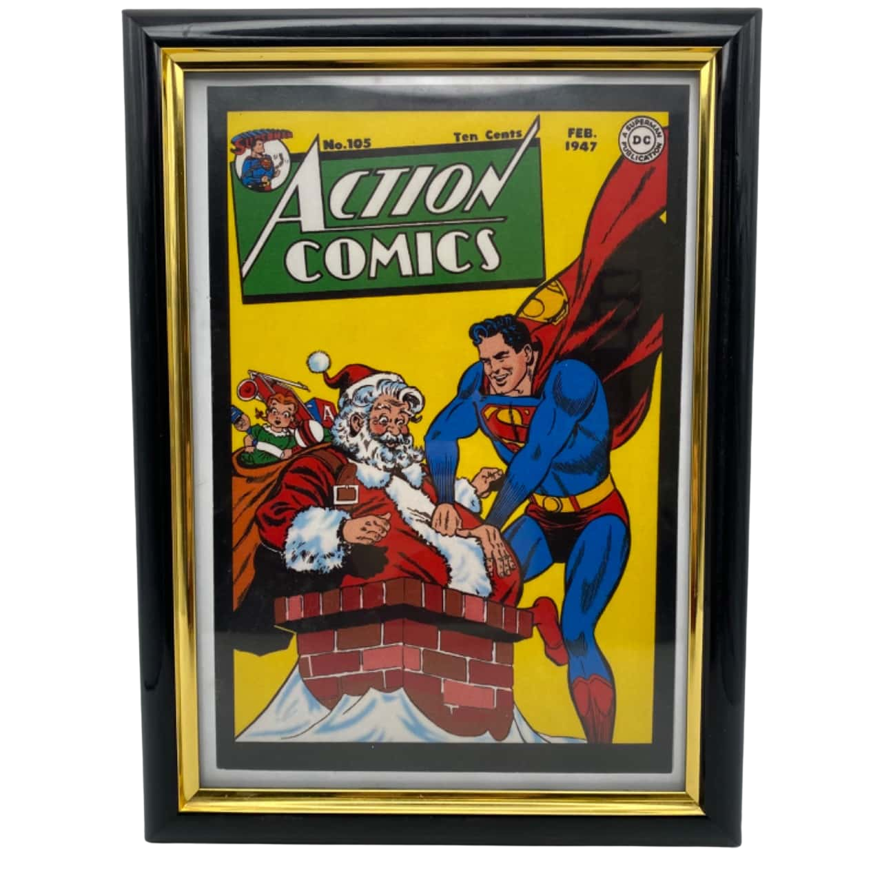 Framed Superman DC Axtion Comics Superman & Santa 33 x 25 cm (Frame ...