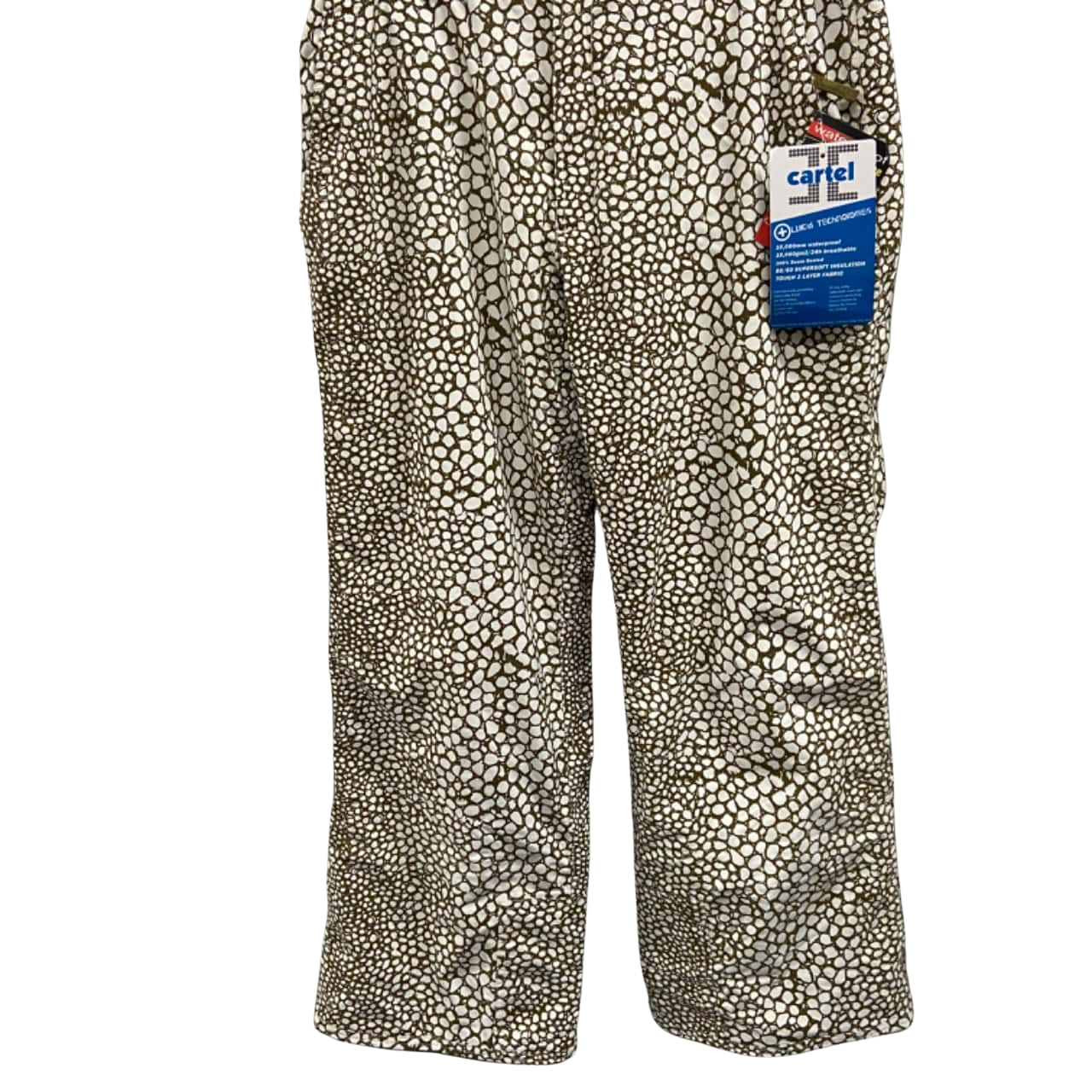 Cartel Unisex Ski/Snow Stunt Pants in White Pebble, Size M-L