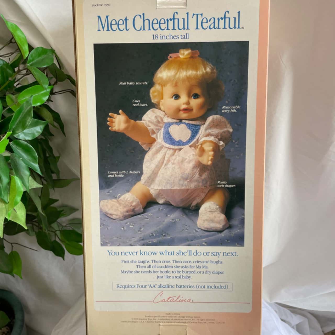 VINTAGE Catalina Toys 1990 Cheerful Tearful Baby Doll