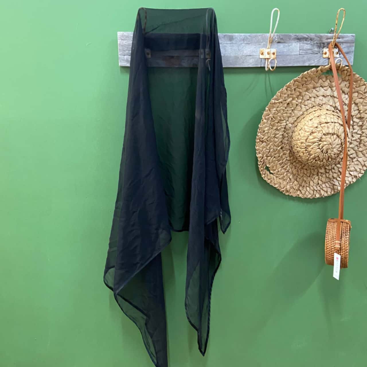 Bernie of New York Womens Chiffon Silk Scarf Size One Size Black