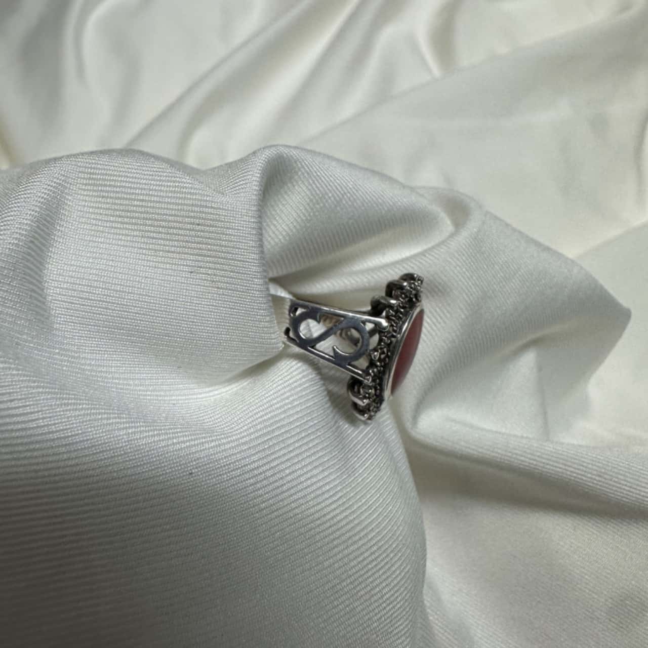 925 Stirling Silver Red Coral & Marquisite Ring(s)