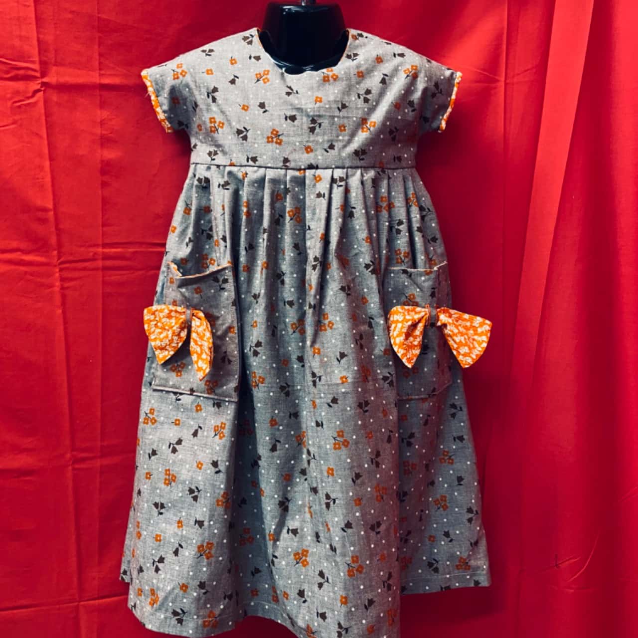 Nadja's Collection Kids Size 3 Dress With Matching Hat Brown / Orange