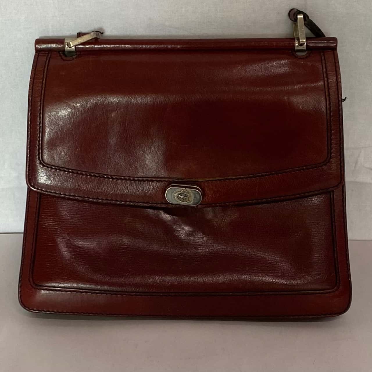 Esquire Womens Vintage Leather Bag Brown / Red