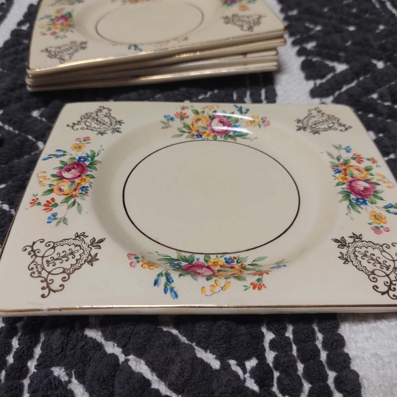 Vintage The Biarritz Royal Staffordshire Great Britain Plates x6 1930s(s)