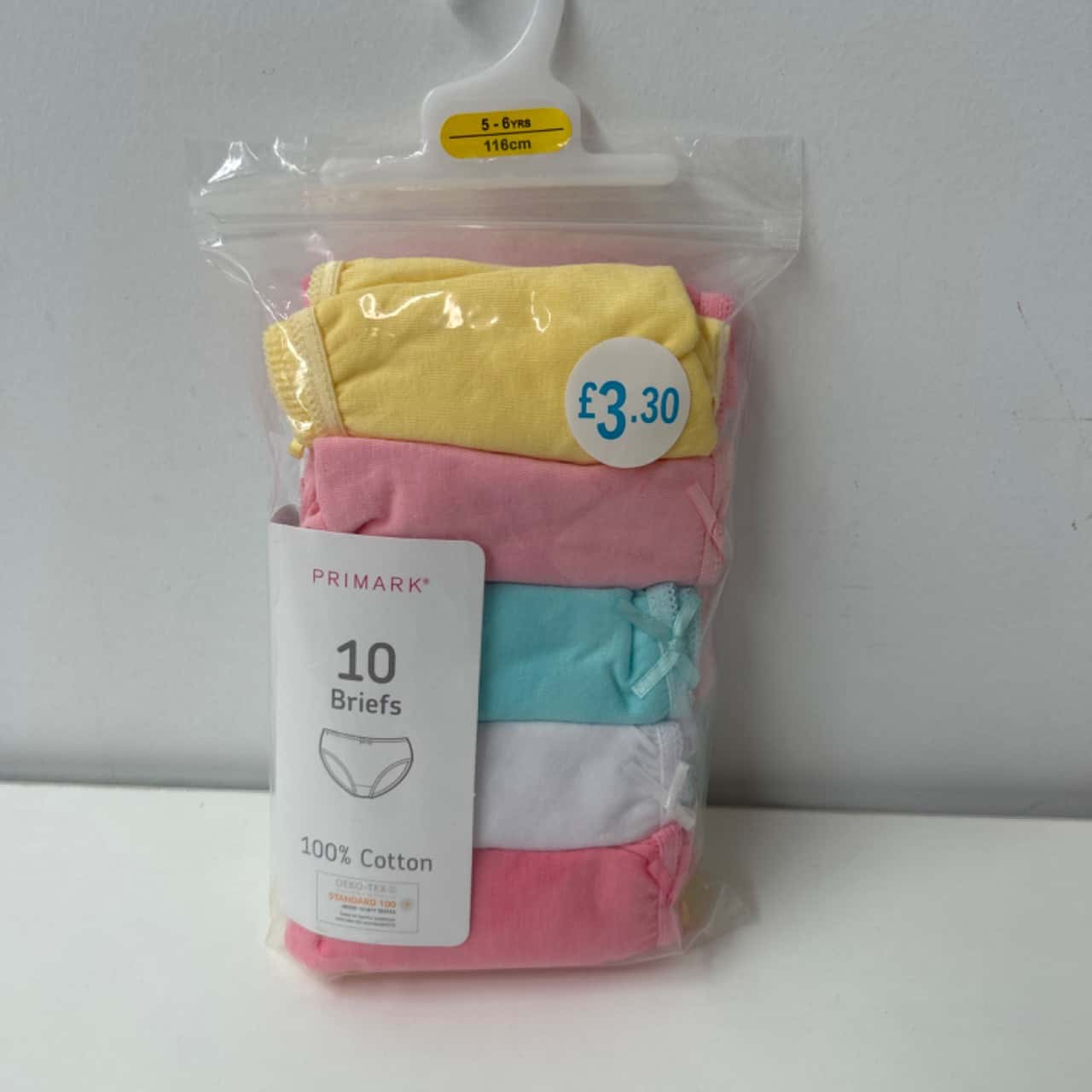NEW - Primark Girls 10 pack briefs - age 5-6