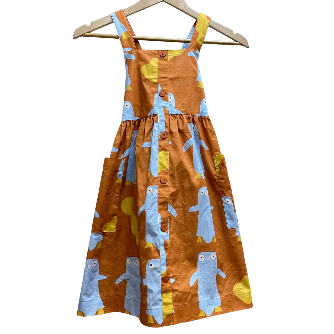 Gorman Kids Size 6-7 Years Blue/Burnt Orange Penguin Pattern Dress(s)