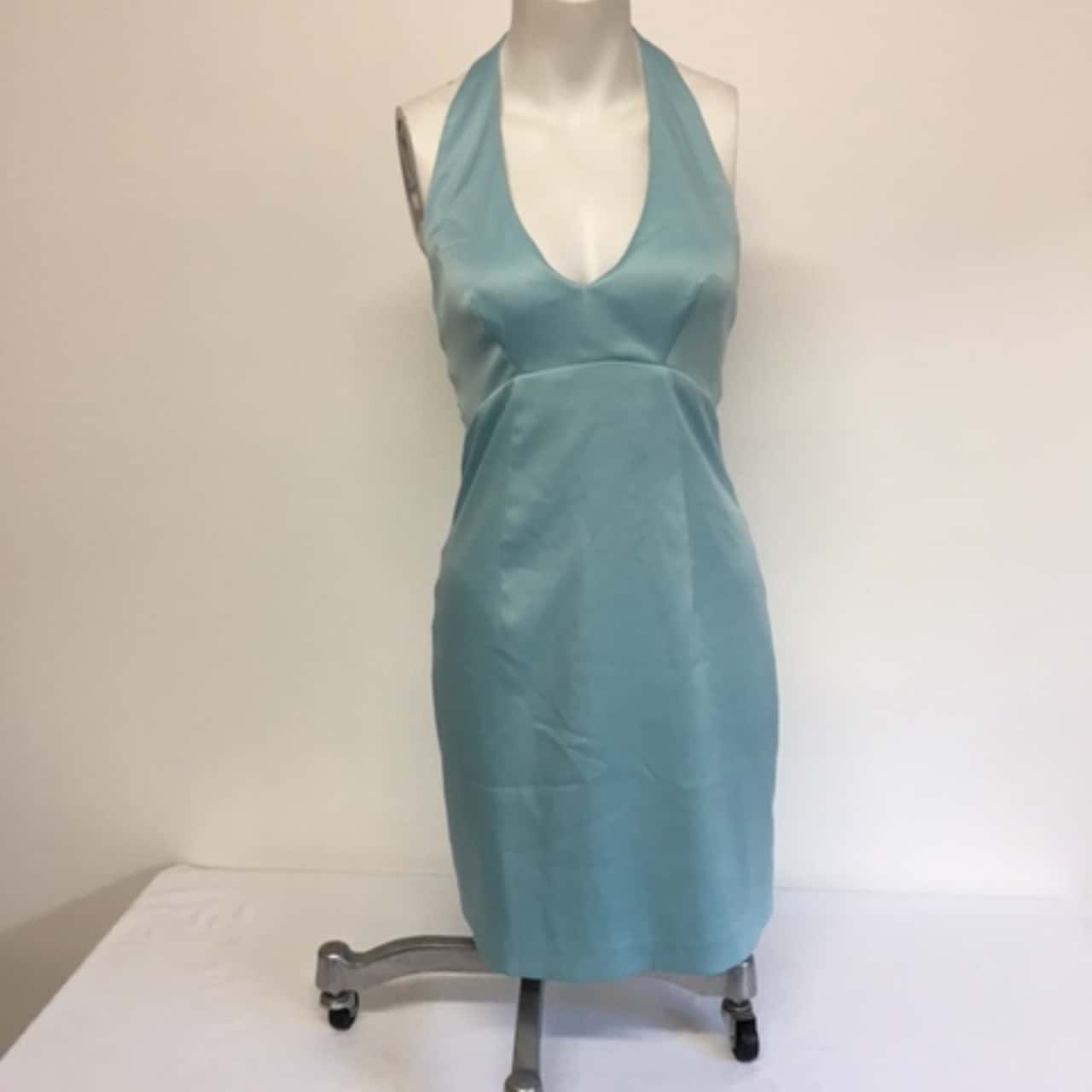 Lisa Ho Womens Size 10 Halter Neck Dress Aqua (s)
