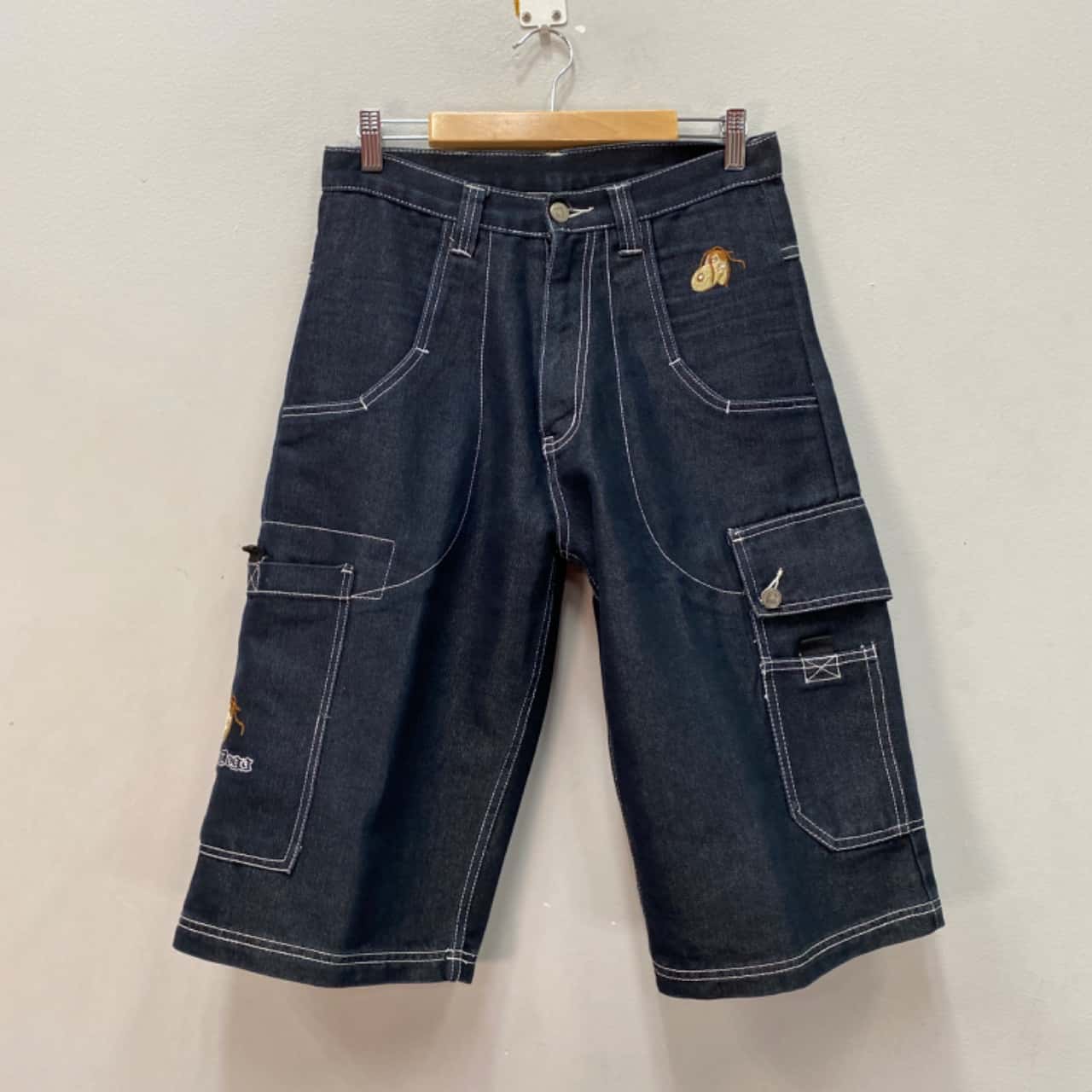 Snoop Dogg 90’s Style Mens Size 30 Mid Shin Length Denim Shorts Blue (s)