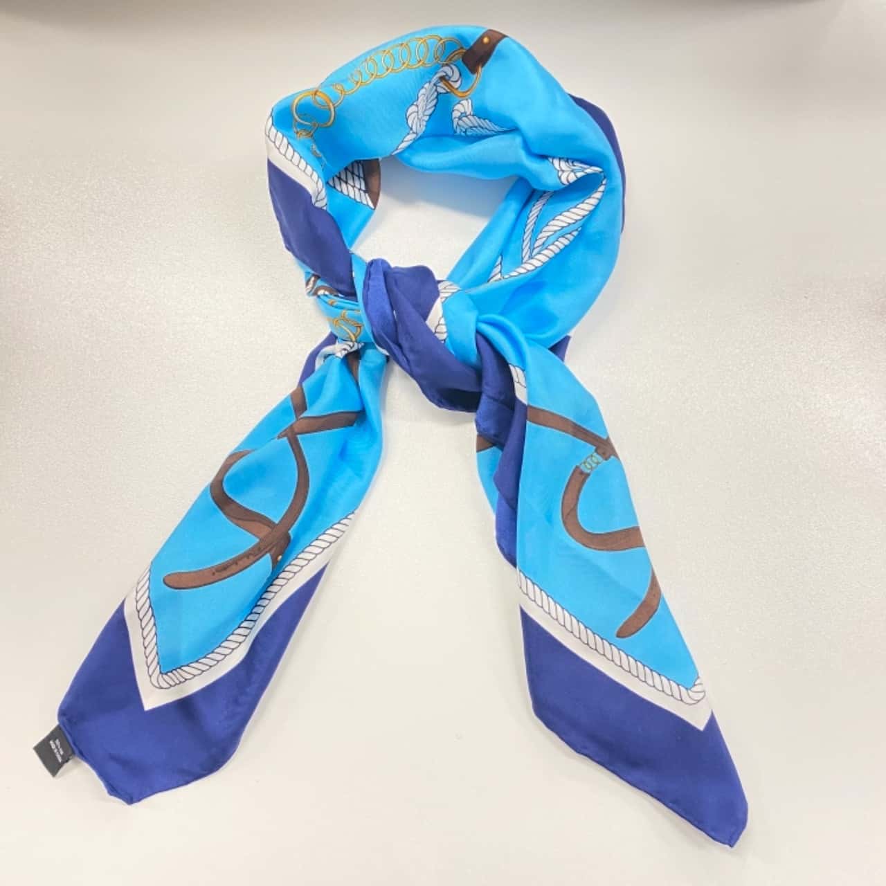 R.M.Williams Womens Blue/Brown/Gold/White Scarf (s)