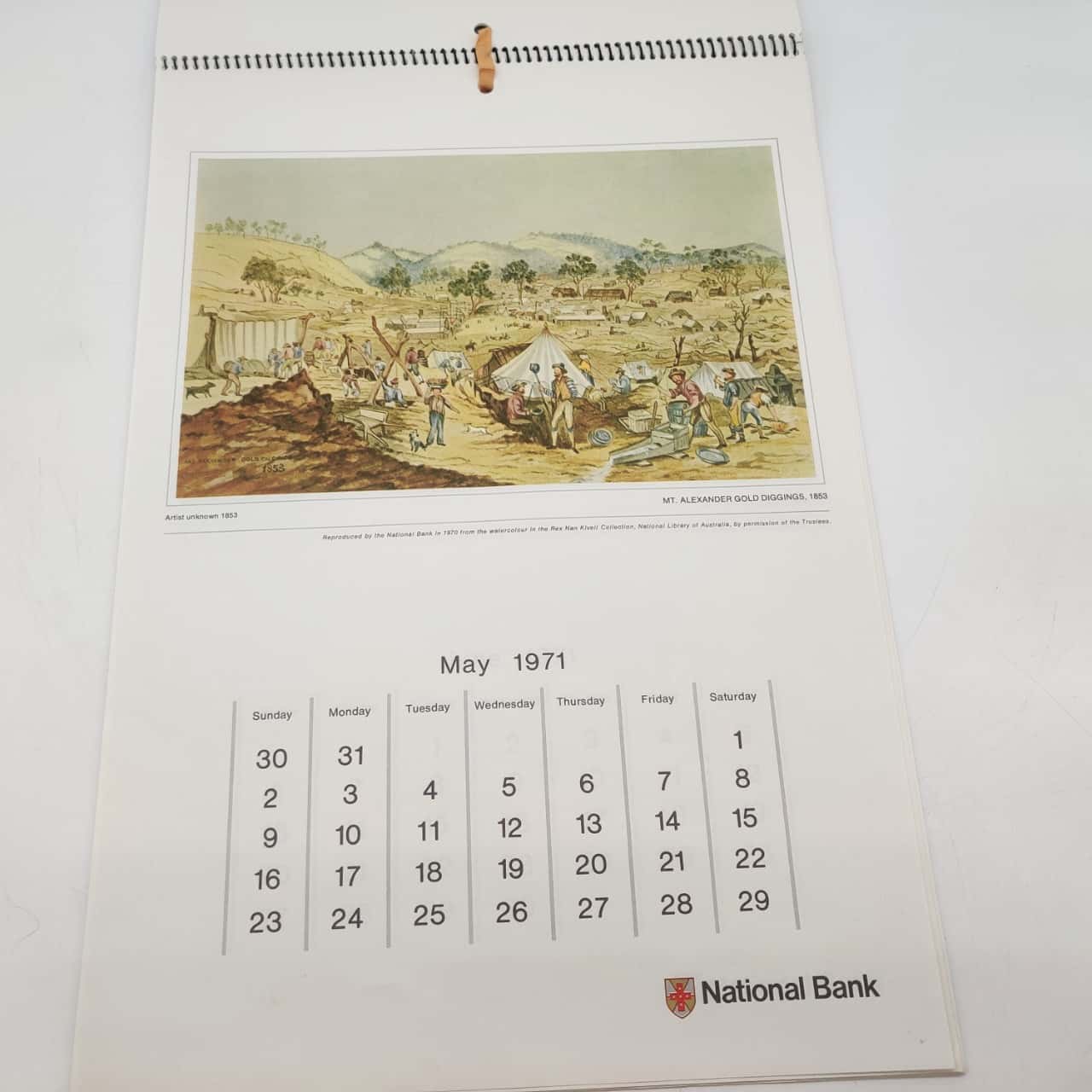 12 Vintage National Bank Calendars With Historical Australiana Themes(s)