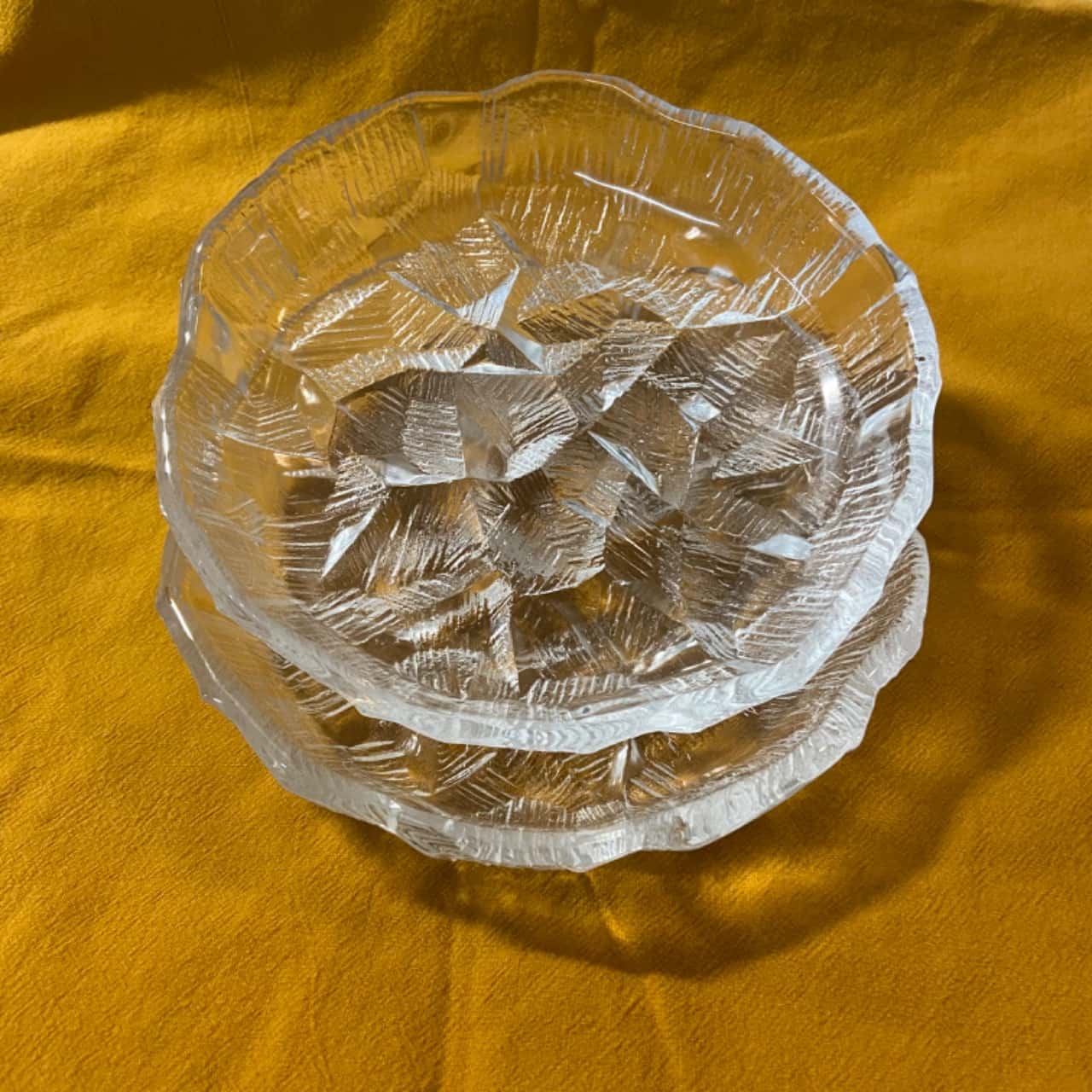 Hoya Crystal Japan 1970’s Glacier/Iceberg Dishes - Set Of 4