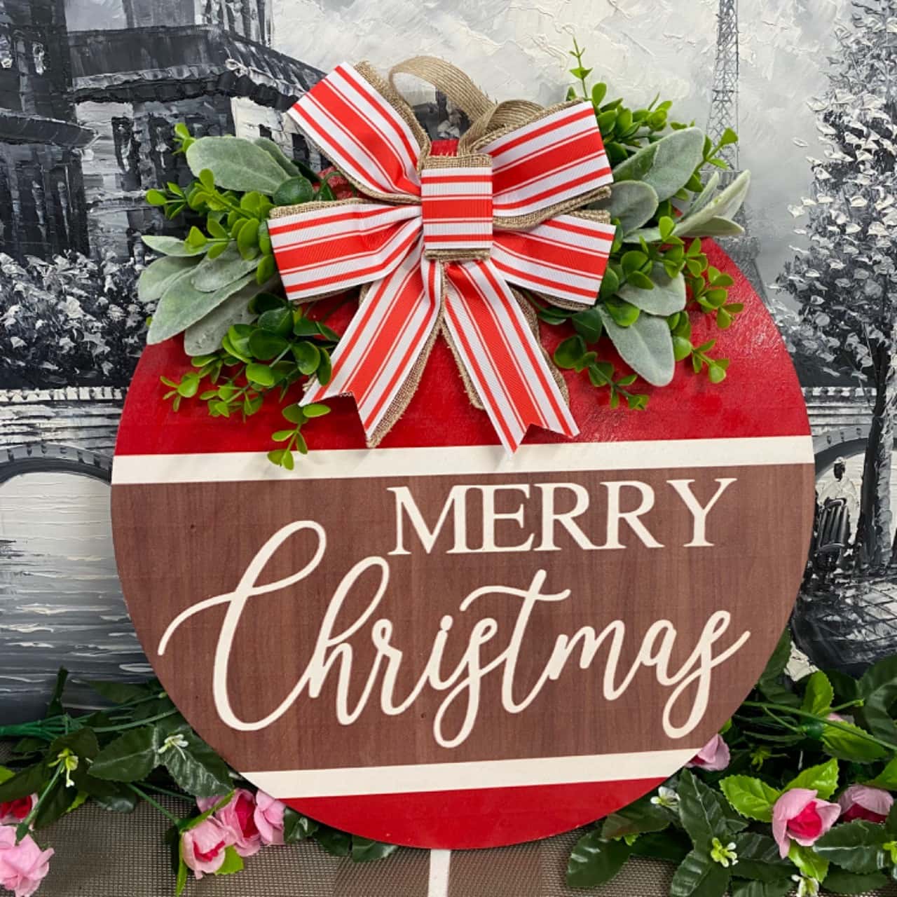 “Merry Christmas” wooden Hanging Sign