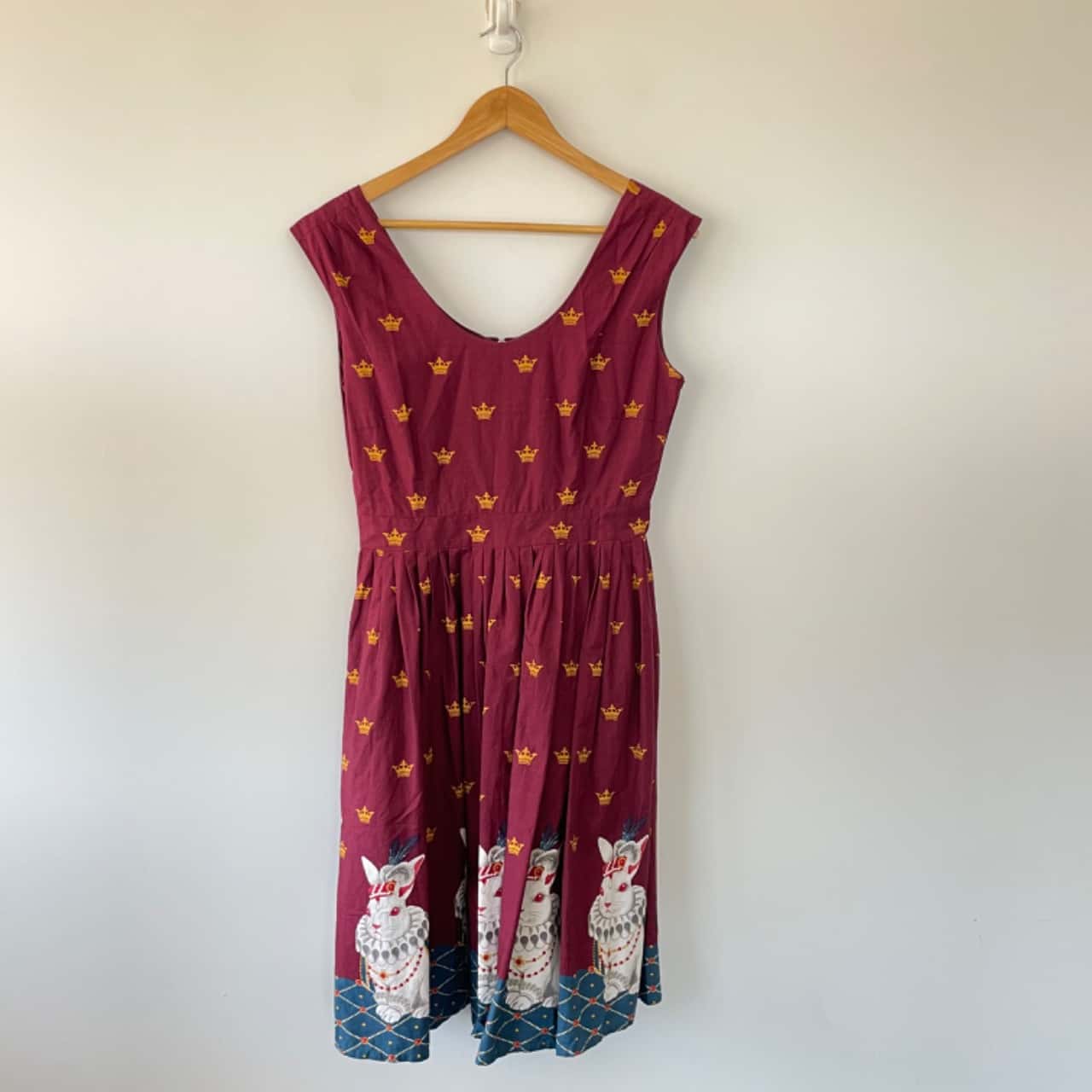 Revival Maroon Rabbit Pattern Mini Dress Size 10 / M (s)