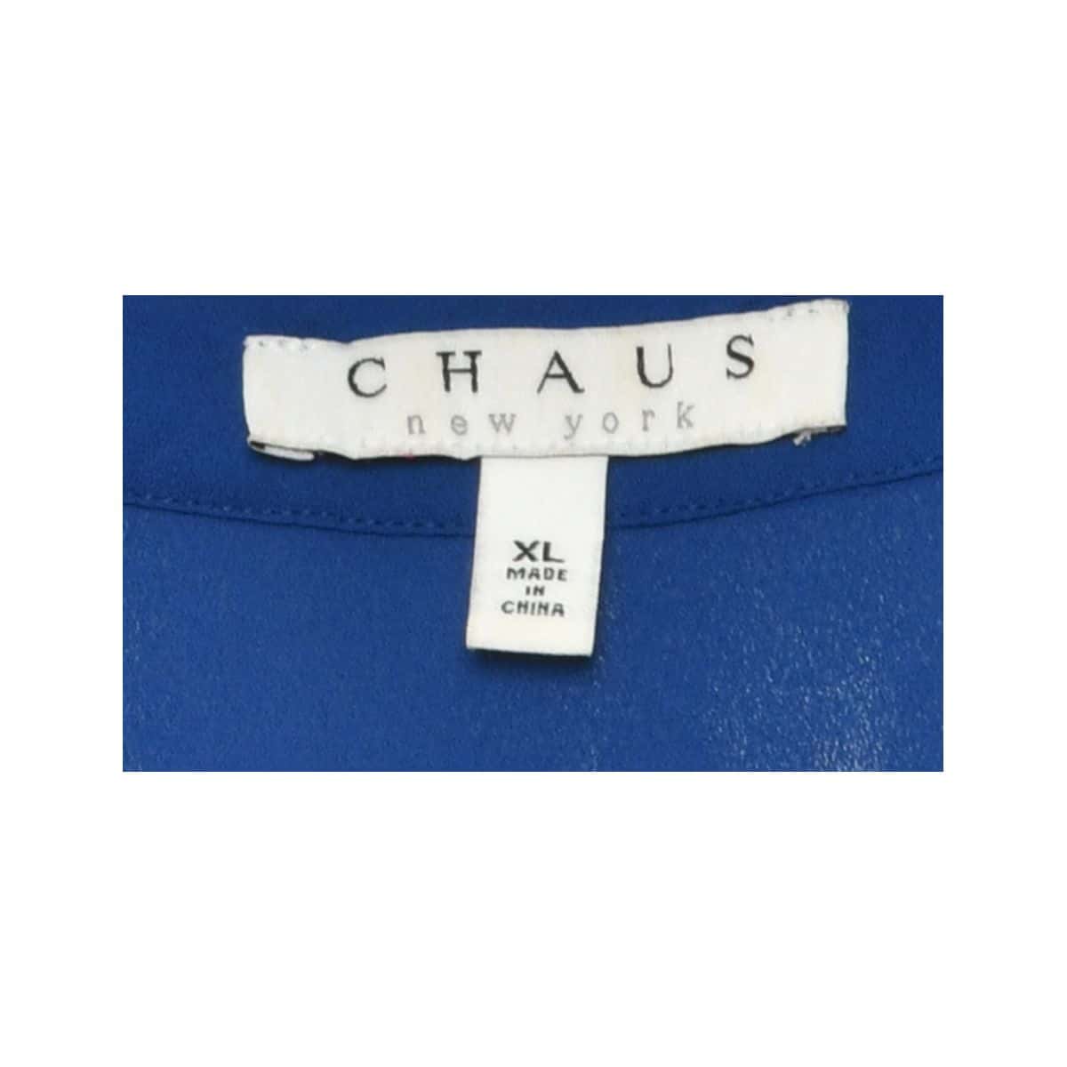 Chaus New York Womens Size XXL V-neck Long Sleeve Top Cobalt Blue (s)