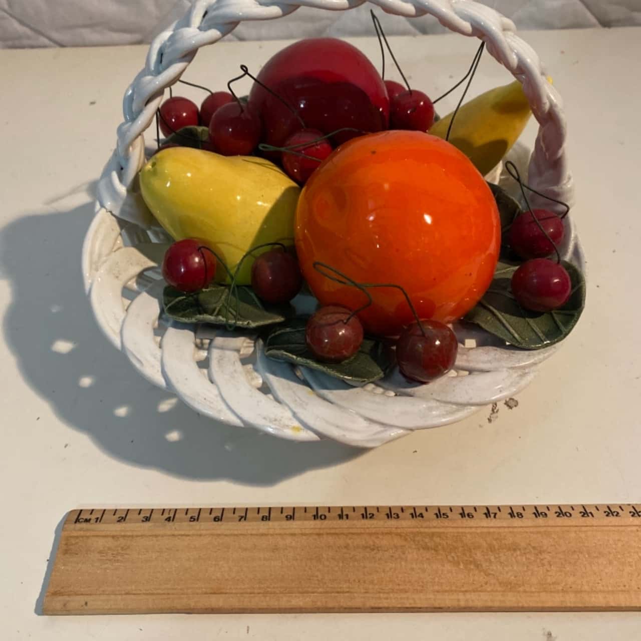 Vintage Ceramic fruit basket centerpiece