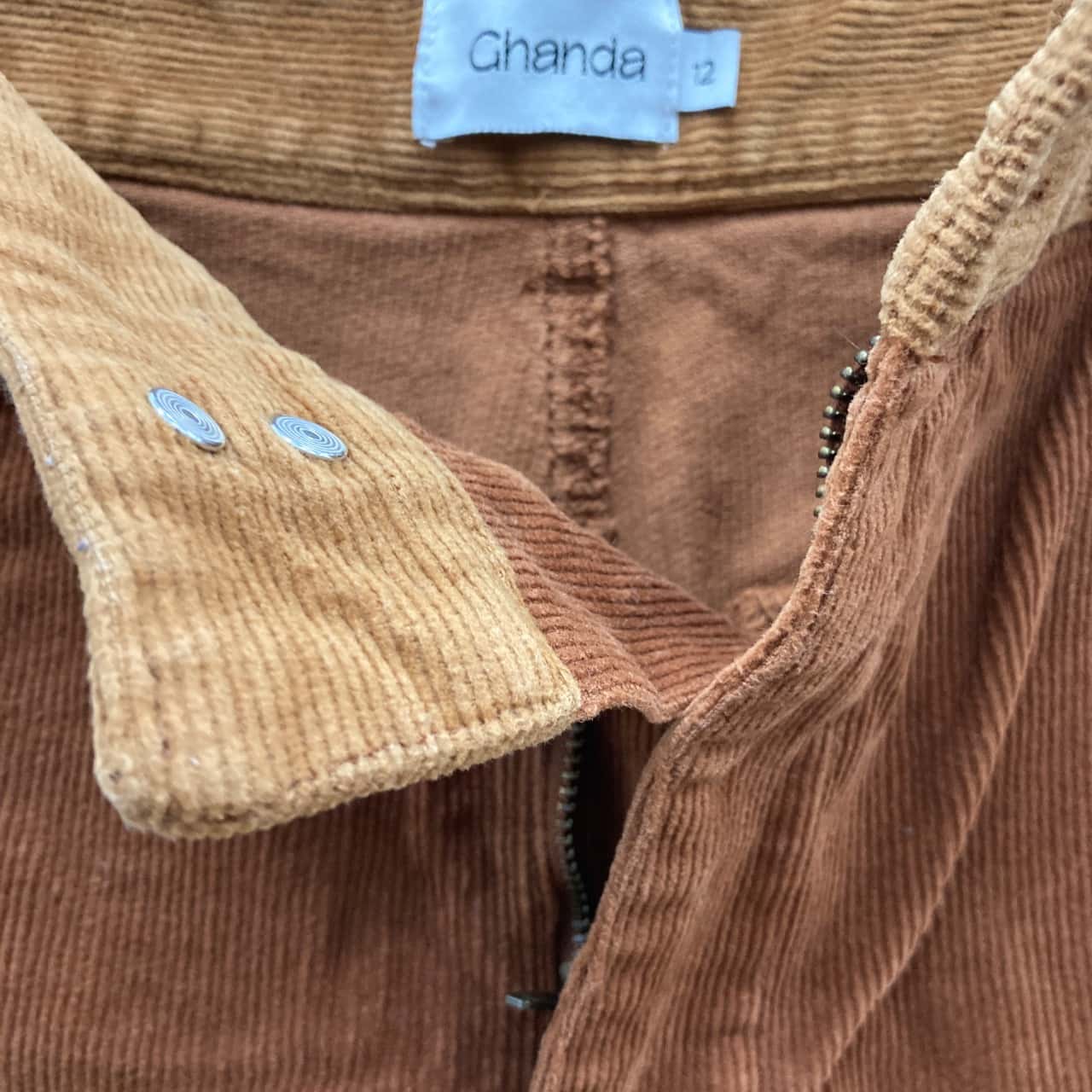 Ghanda (3) Size 12 Casual Pants Beige / Burnt Orange
