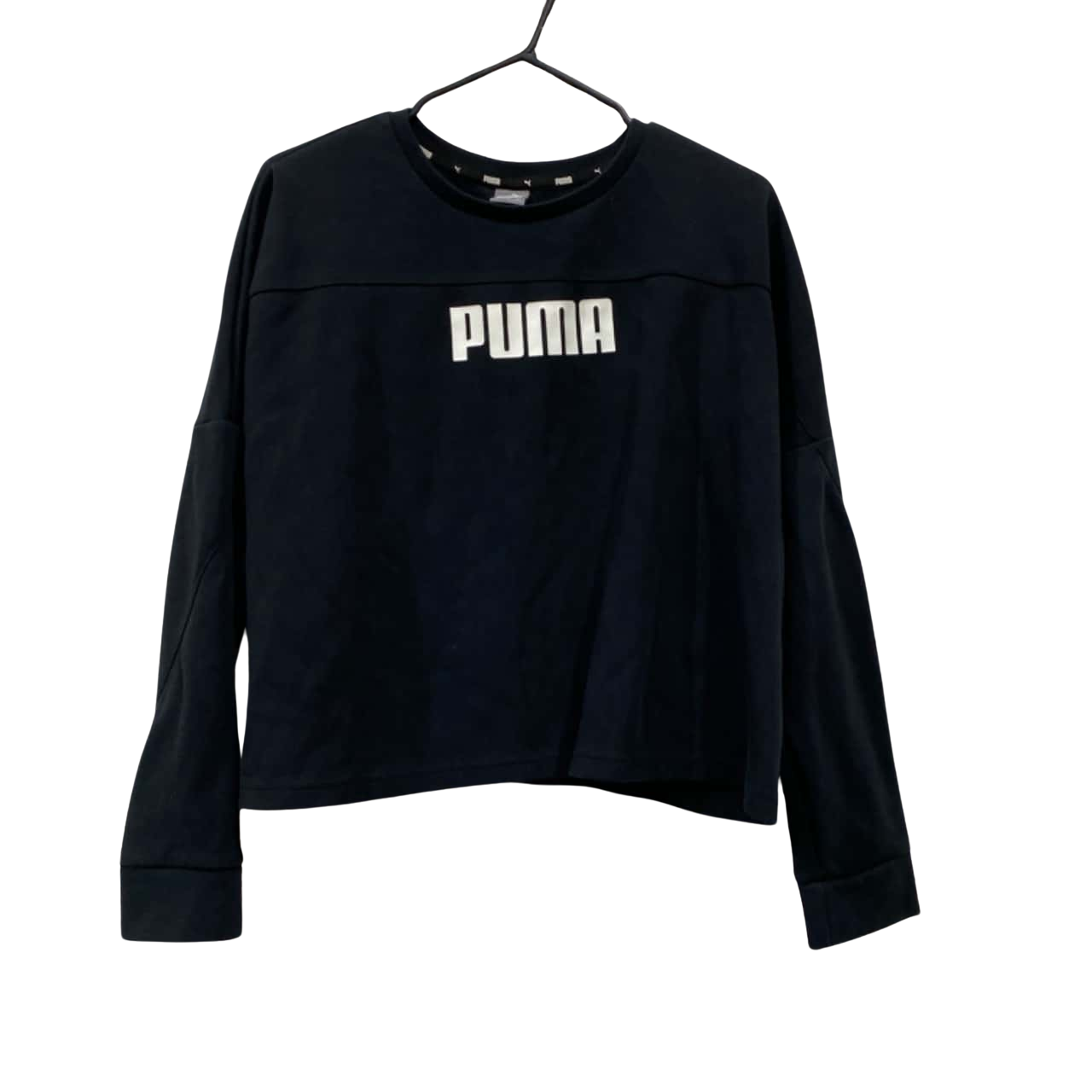 Puma Womens Top Ling Sleeve Size L Black / White