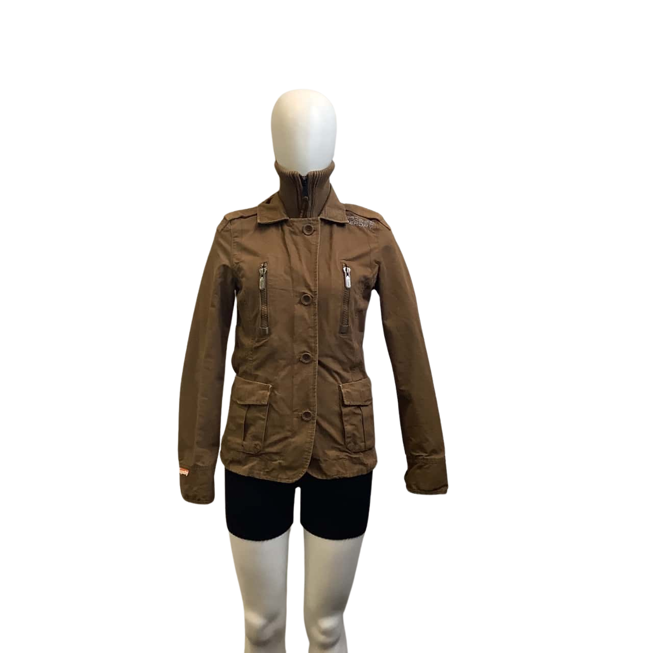 Superdry Japan Womens To Fit Size 6-8 Jacket Dark Khaki(s)