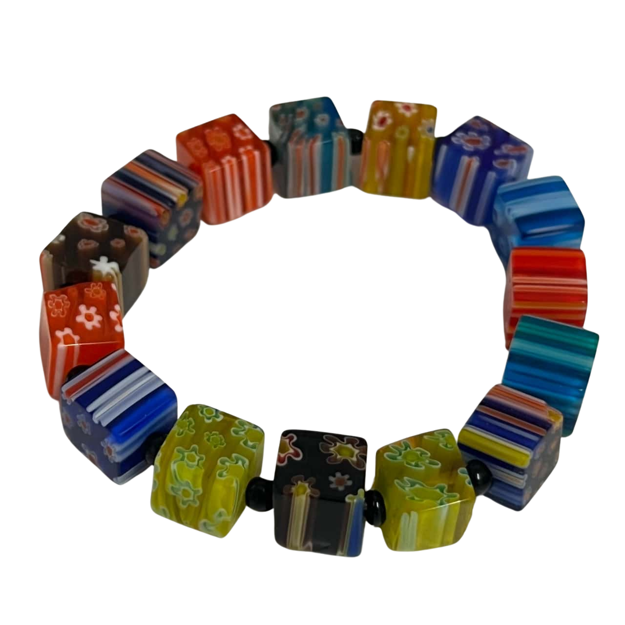 Womens Bracelets Multicoloured Glass Cane Beads