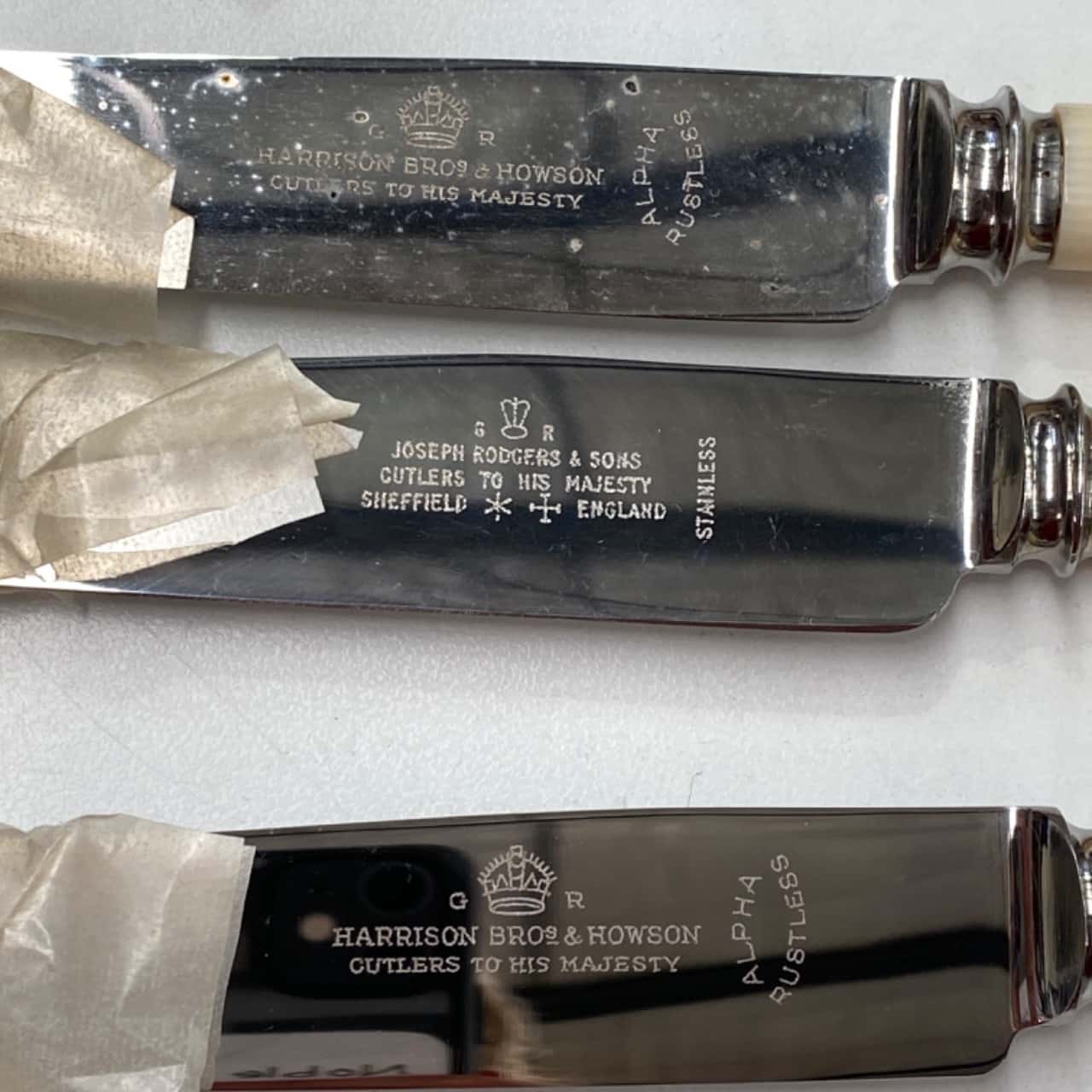 2 x Vintage Harrison Bros Howson Sheffield England Knives set (s)