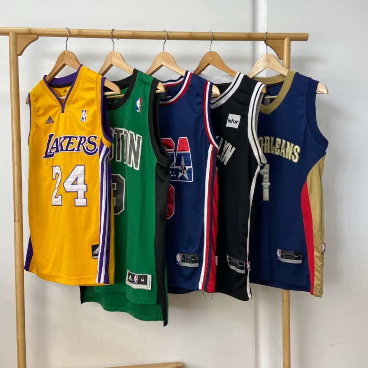 Set of 5 NBA Singlets (s)