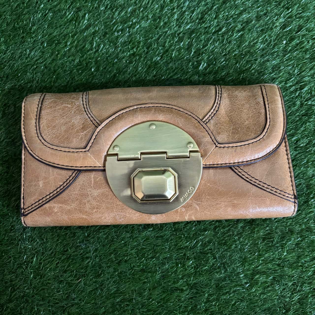 Mimco Brown Distressed Leather Purse