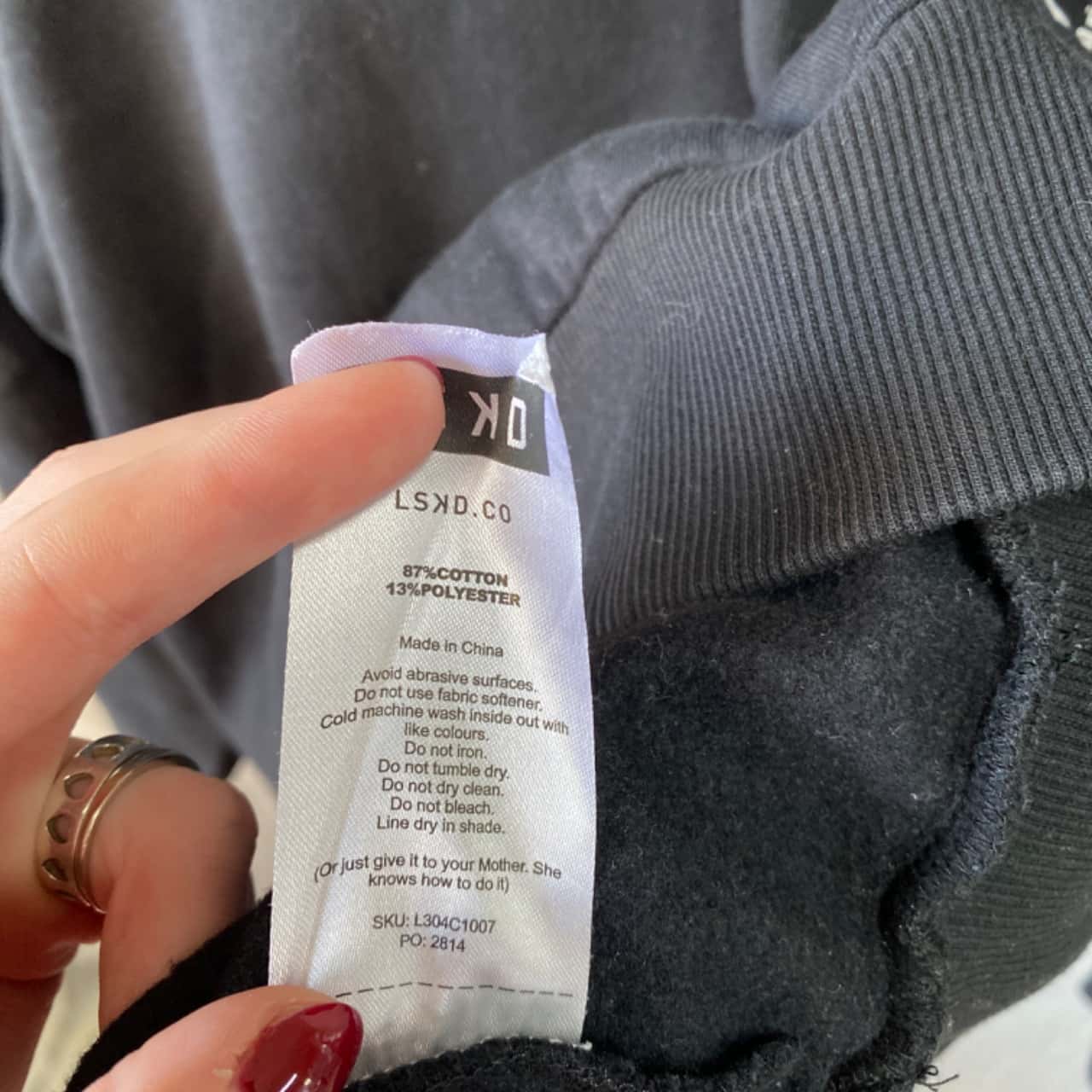 LSKD Womens Size M Crew Neck Black