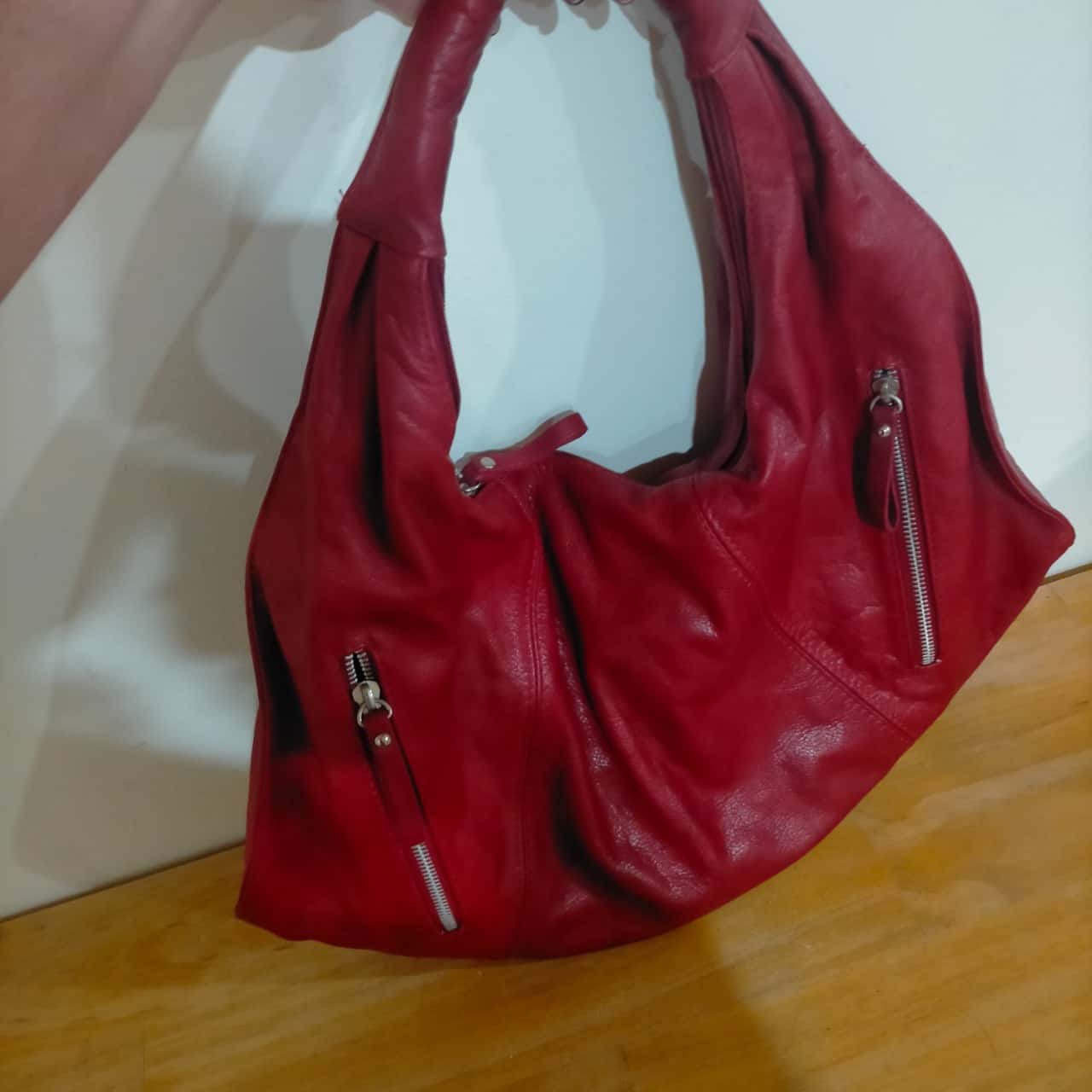 LAVORAZIONE ITALY Large Red Leather Handbag VGUC(s)