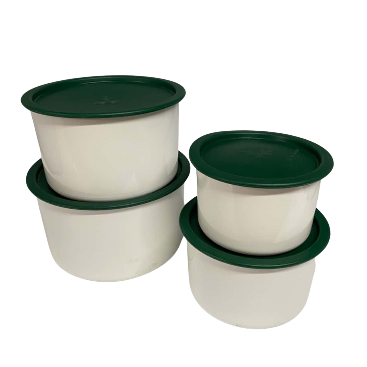 Vintage One Touch Tupperware Hunter Green 4 Cannister Set(s)