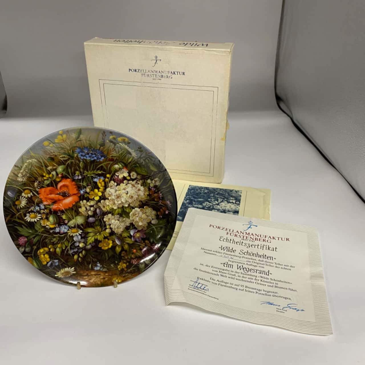 4x Furstenberg Plates 1989 ‘Wild Flower’ Series